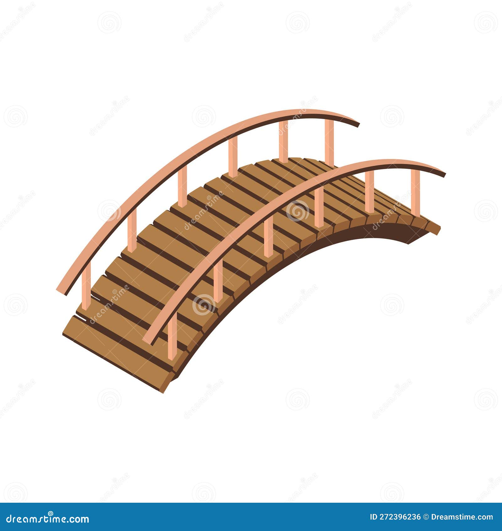 Isometric Bridge Illustration Stock Vector - Illustration of wooden ...