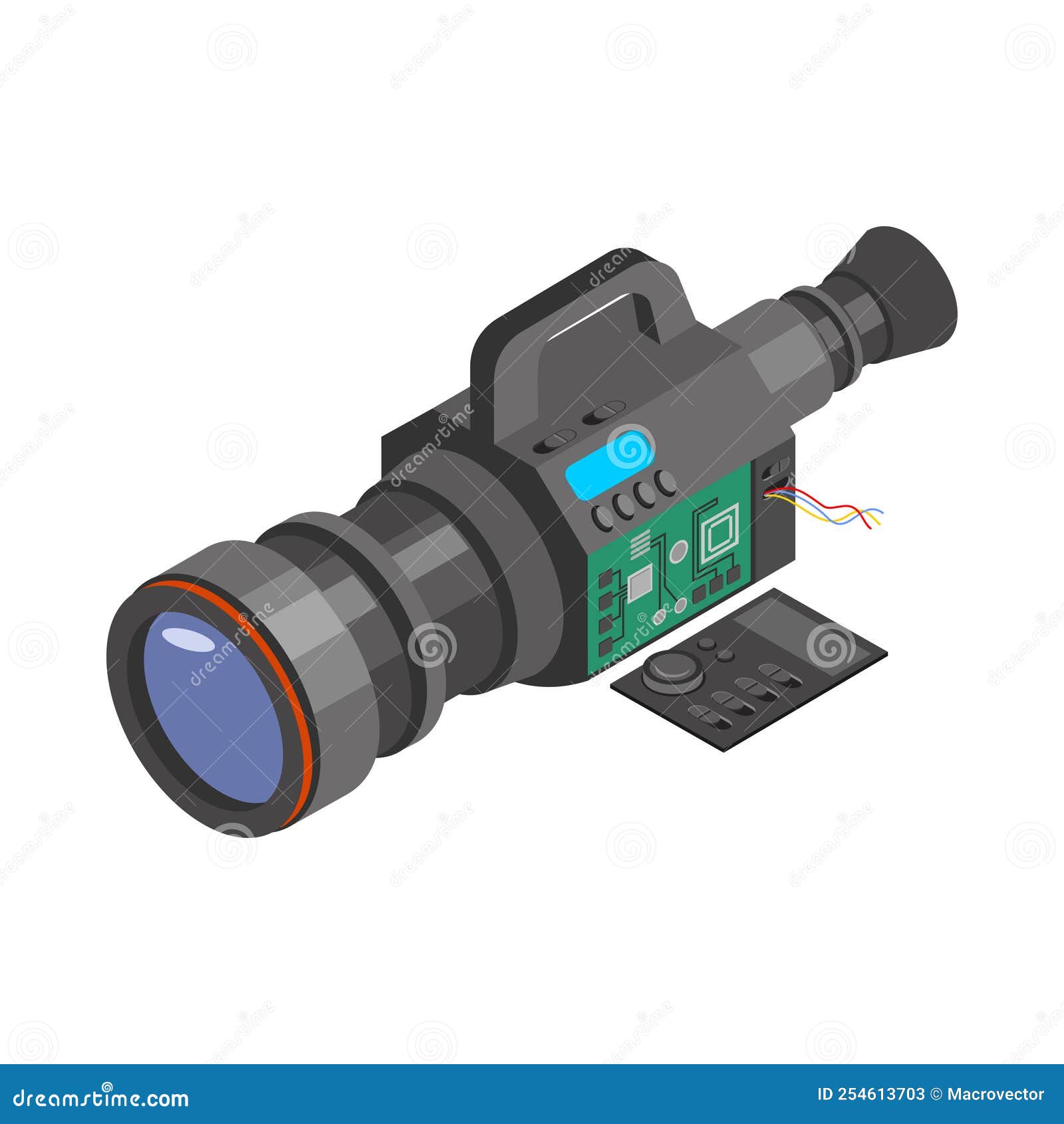 Isometric Broken Camera stock vector. Illustration of screening - 254613703