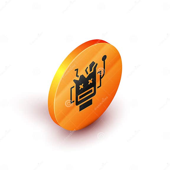 Isometric Broken Robot Icon Isolated on White Background. Artificial ...