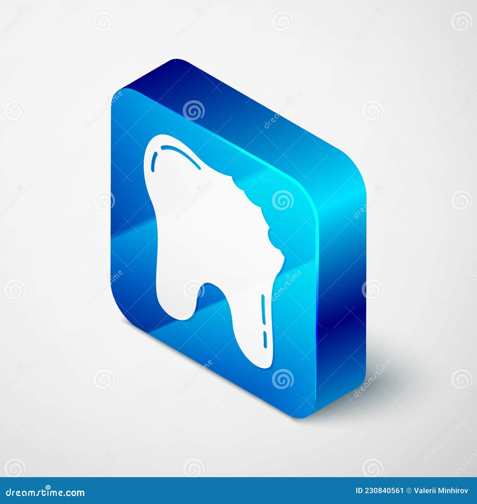 Isometric Broken Tooth Icon Isolated on Grey Background. Dental Problem ...