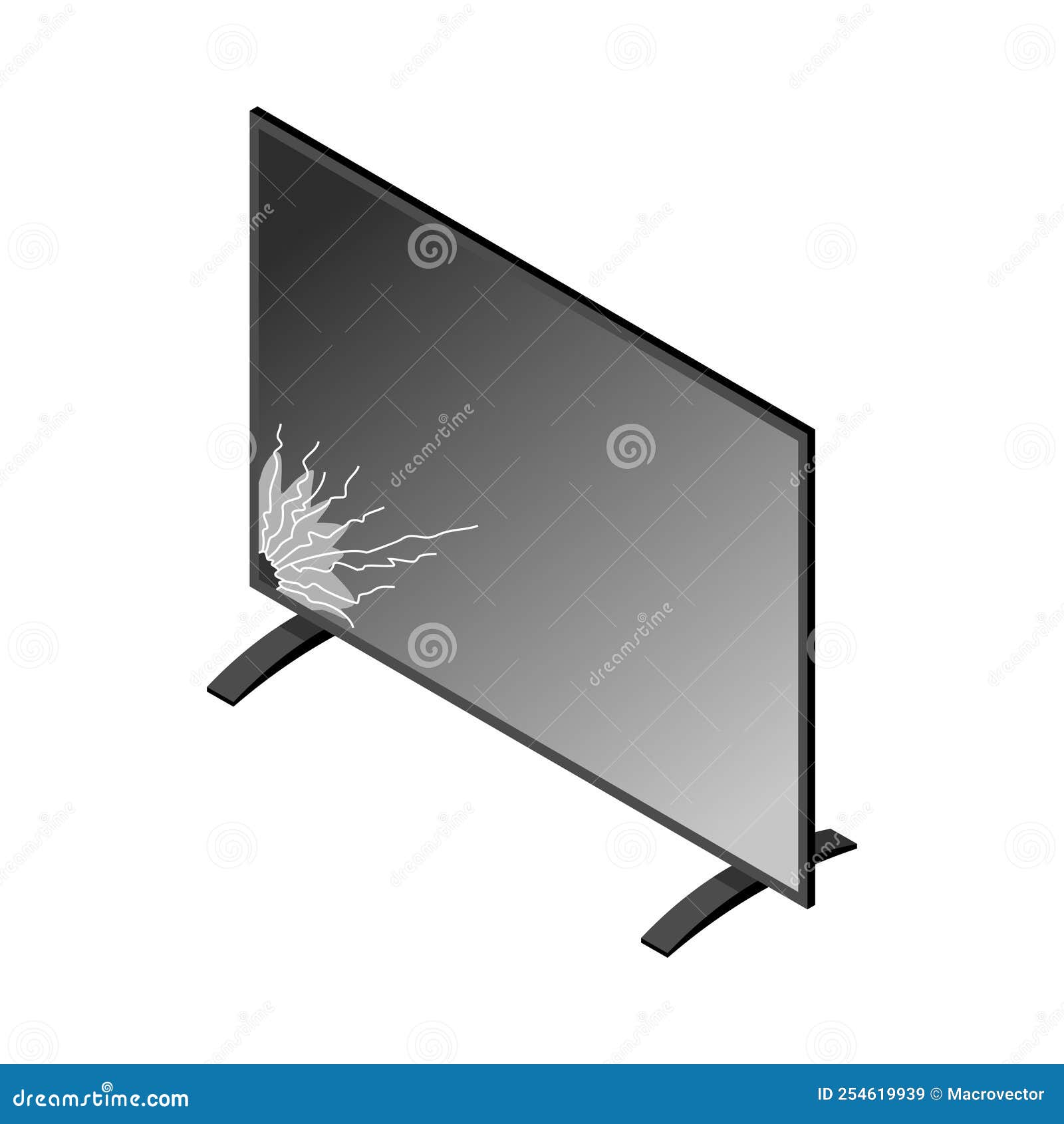 Isometric Broken Tv stock vector. Illustration of broken - 254619939