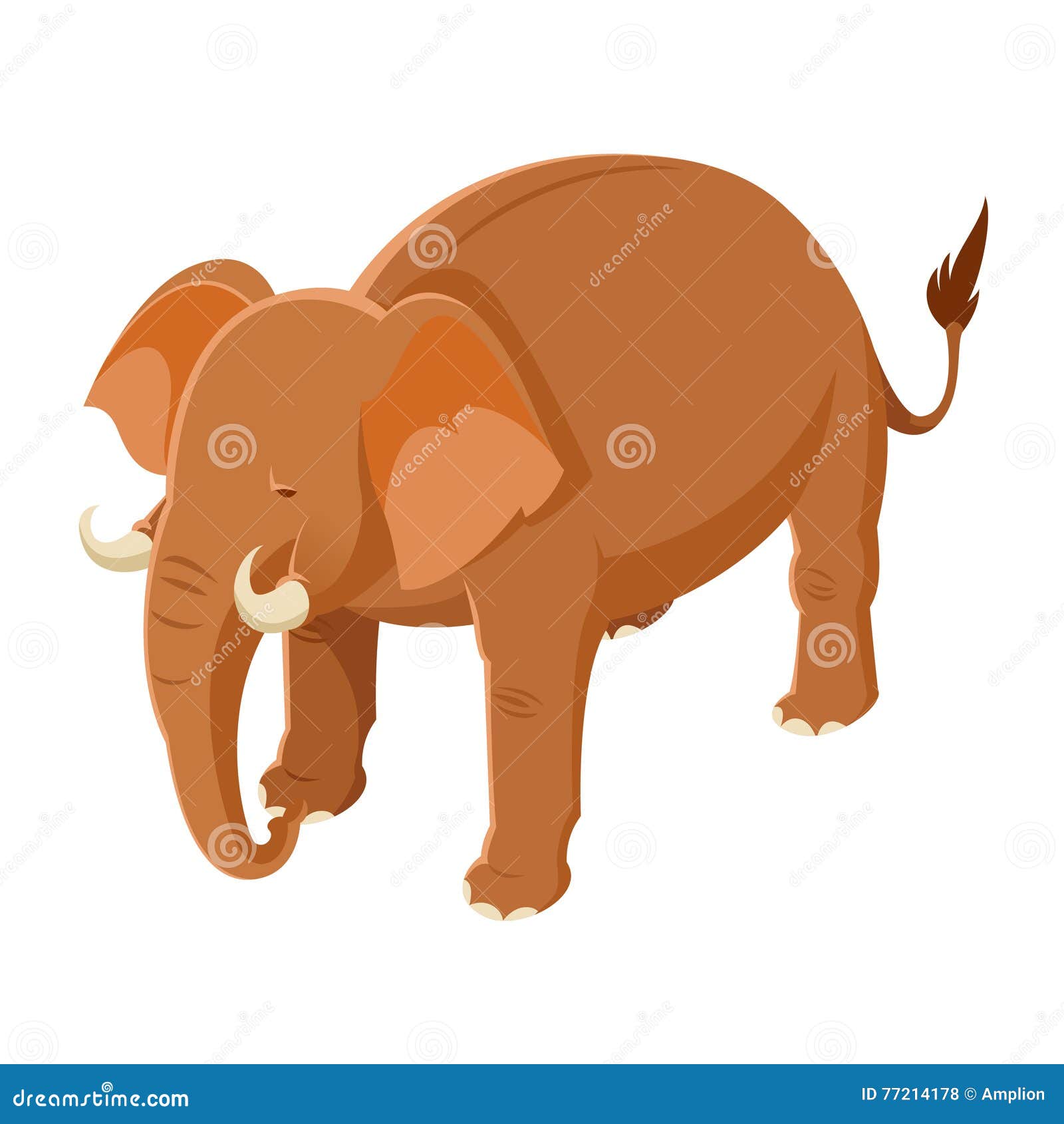 Isometric Brown Elephant stock vector. Illustration of adventure - 77214178