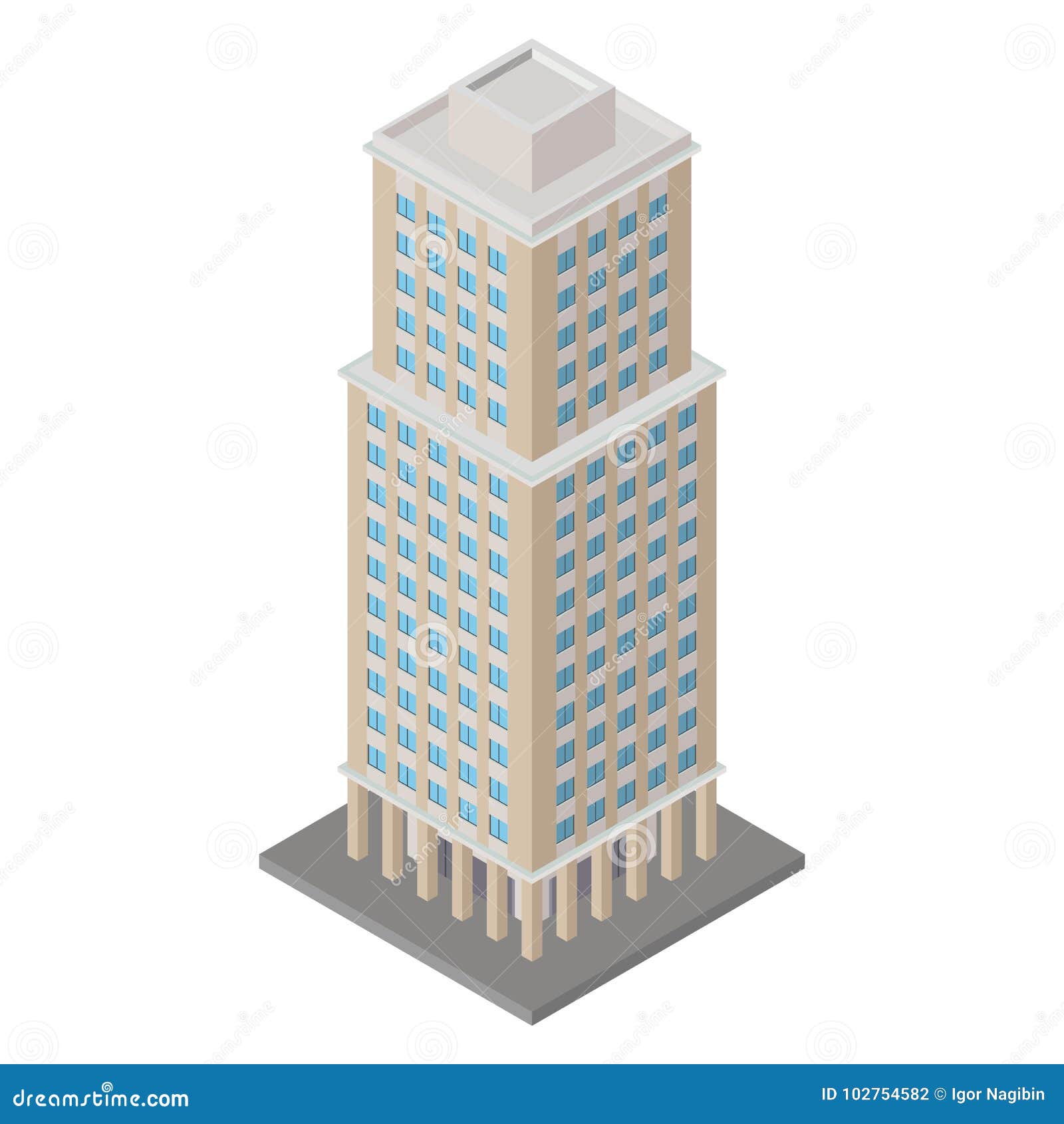 Isometric building icon stock vector. Illustration of industry - 102754582