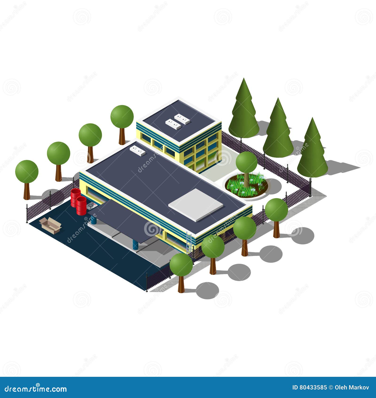 Isometric Building Illustration. Stock Illustration - Illustration of ...