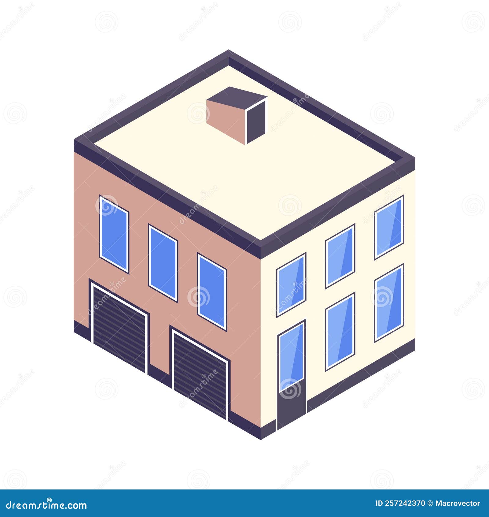 Isometric Building Illustration Stock Vector - Illustration of design ...