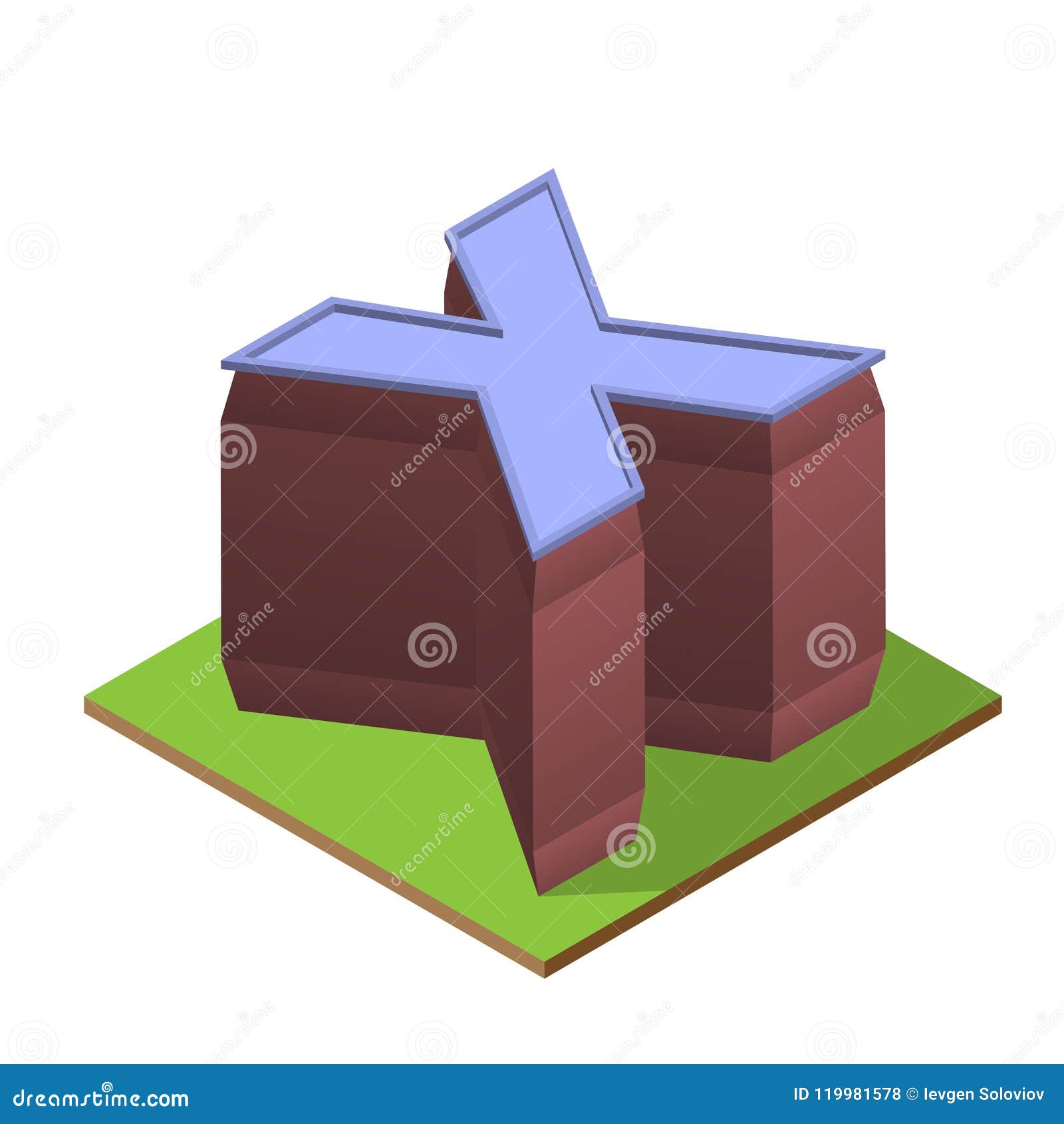 Isometric Building Letter X Form Stock Vector - Illustration of cartoon ...