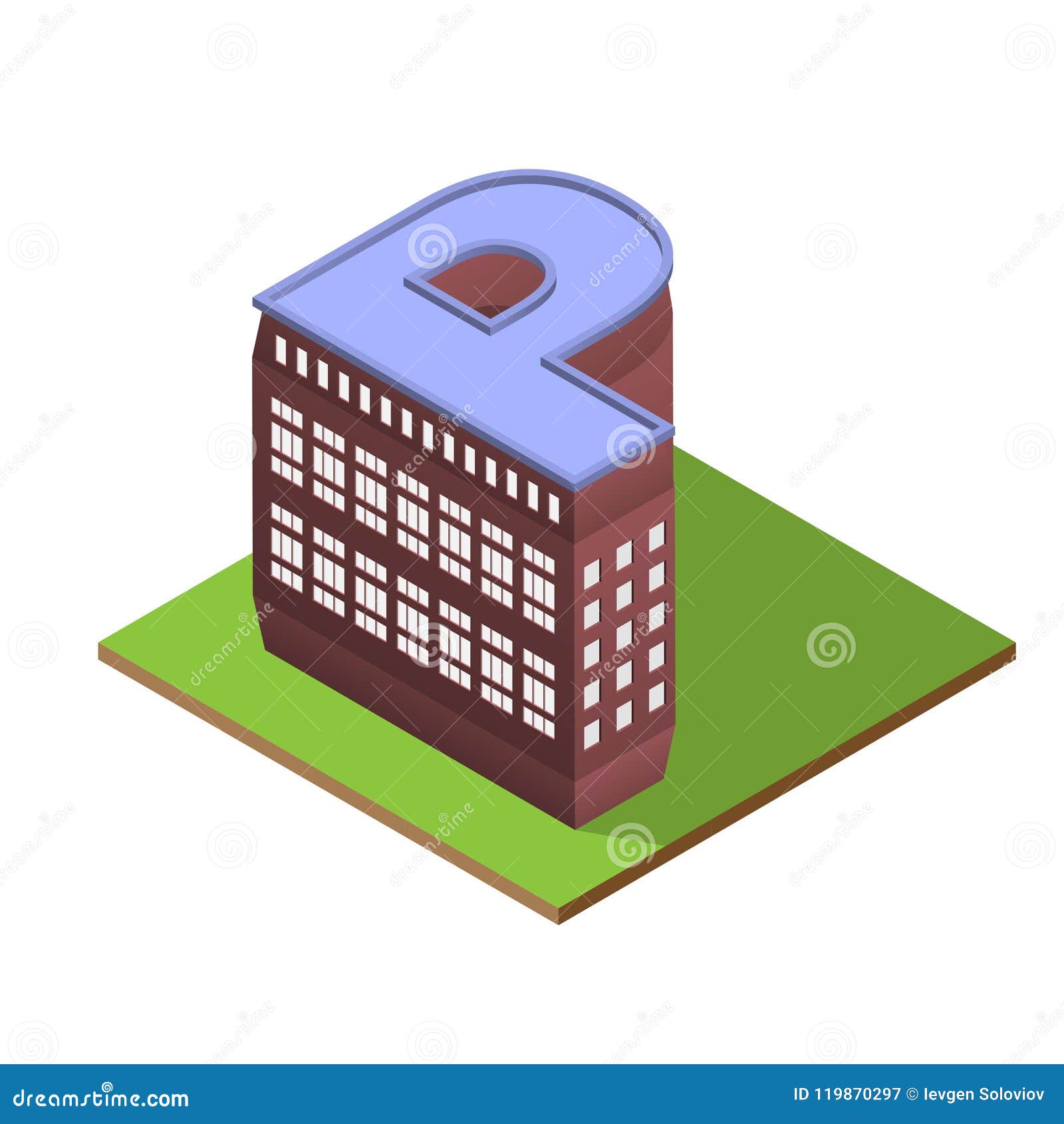 Isometric Building Letter P Form Stock Vector - Illustration of flat ...