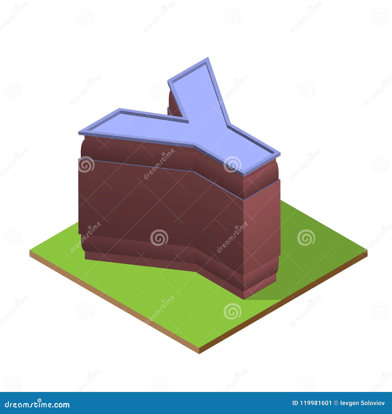 Isometric Building Letter Y Form Stock Vector - Illustration of ...