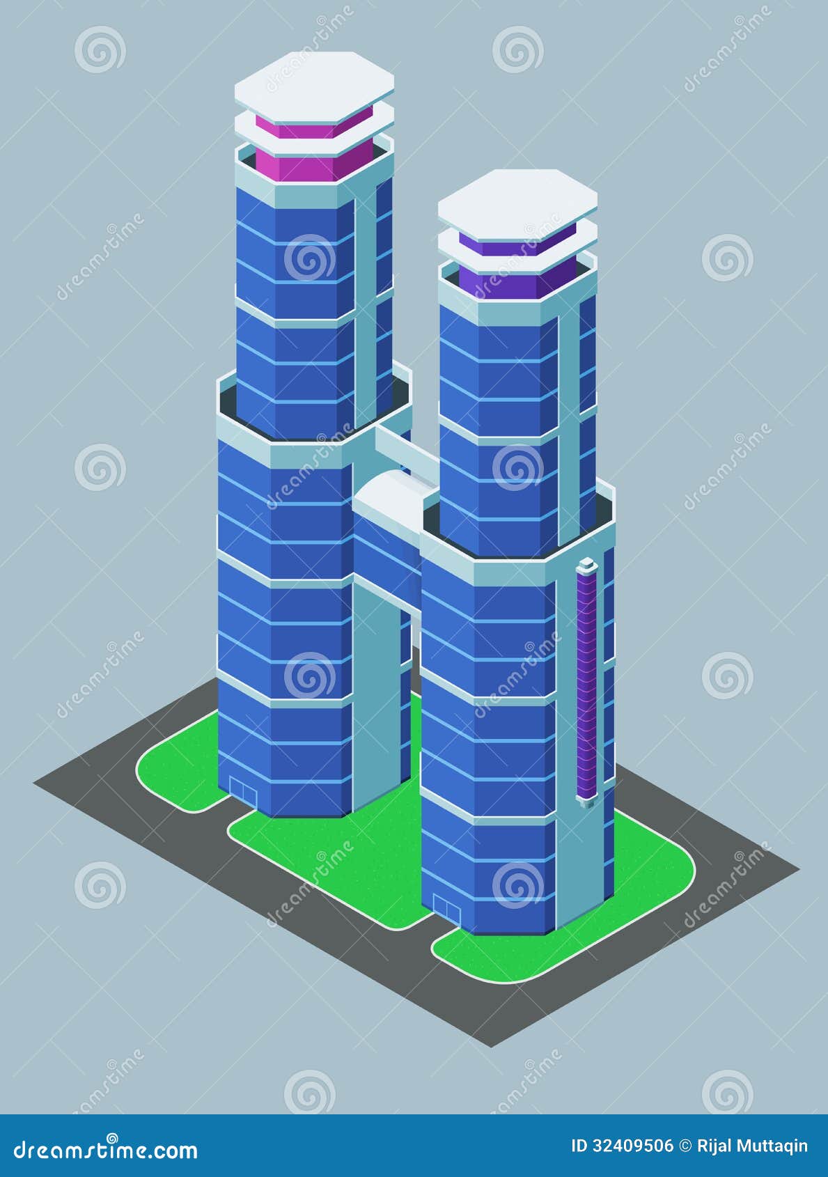 Isometric building stock vector. Illustration of town - 32409506