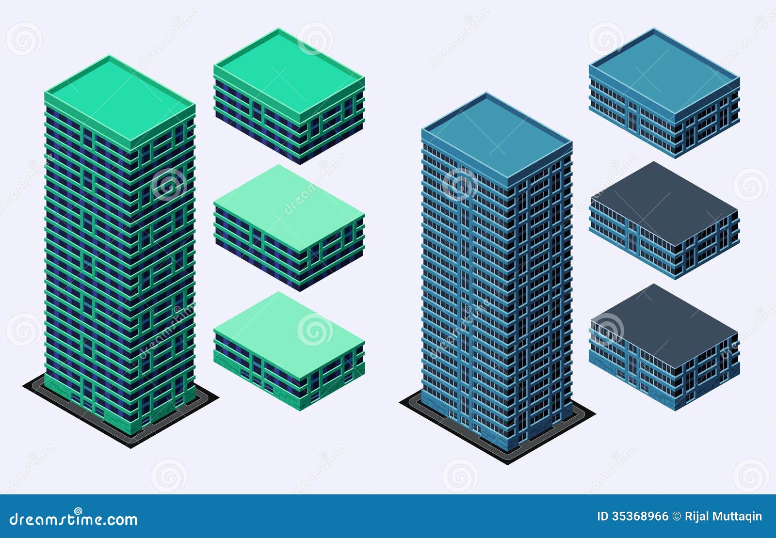 Isometric Building stock vector. Illustration of real - 35368966