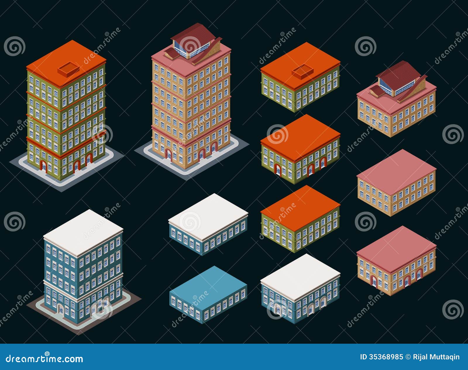 Isometric Building stock vector. Illustration of building - 35368985