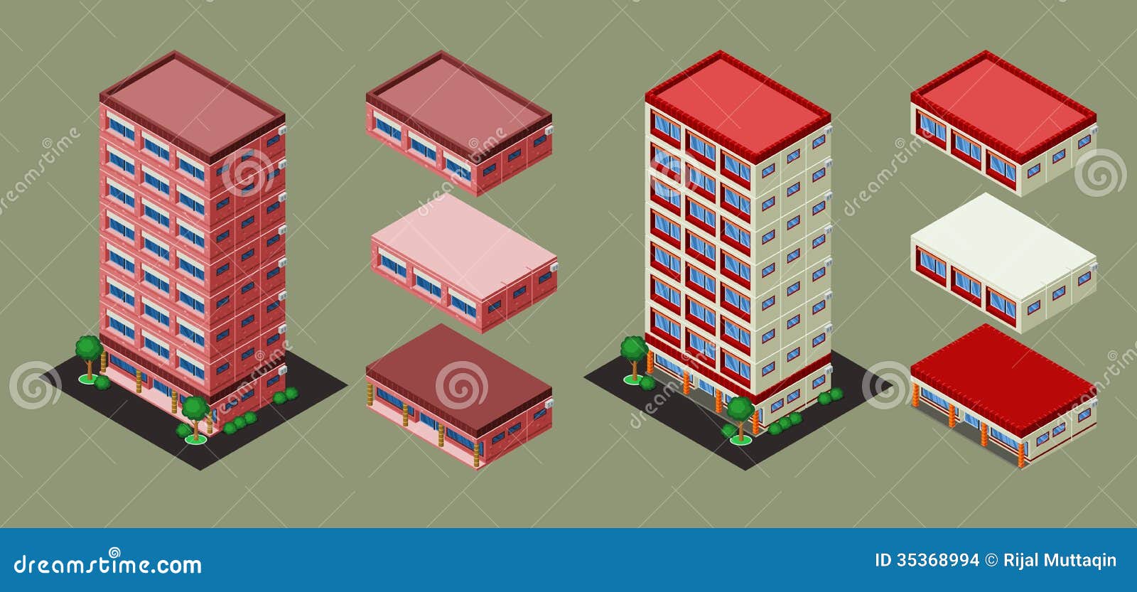 Isometric Building stock vector. Illustration of hotel - 35368994