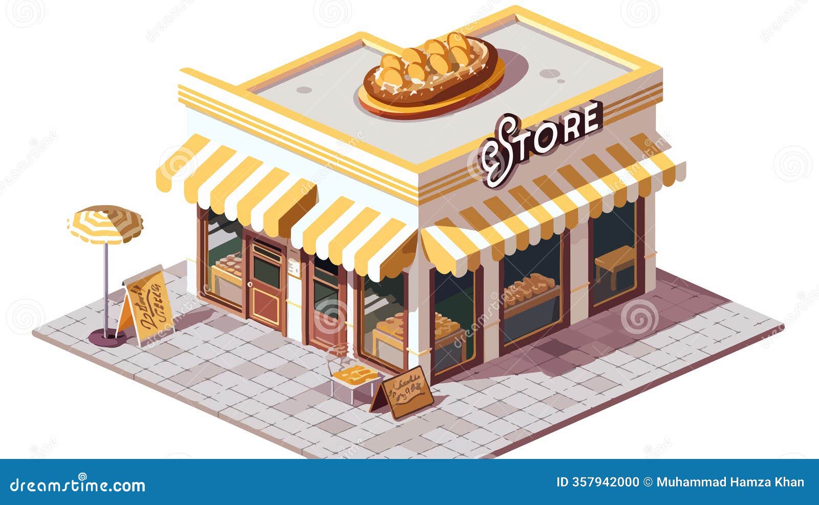 Isometric Building Shop Bakery Shop Vector Illustration Stock Vector ...