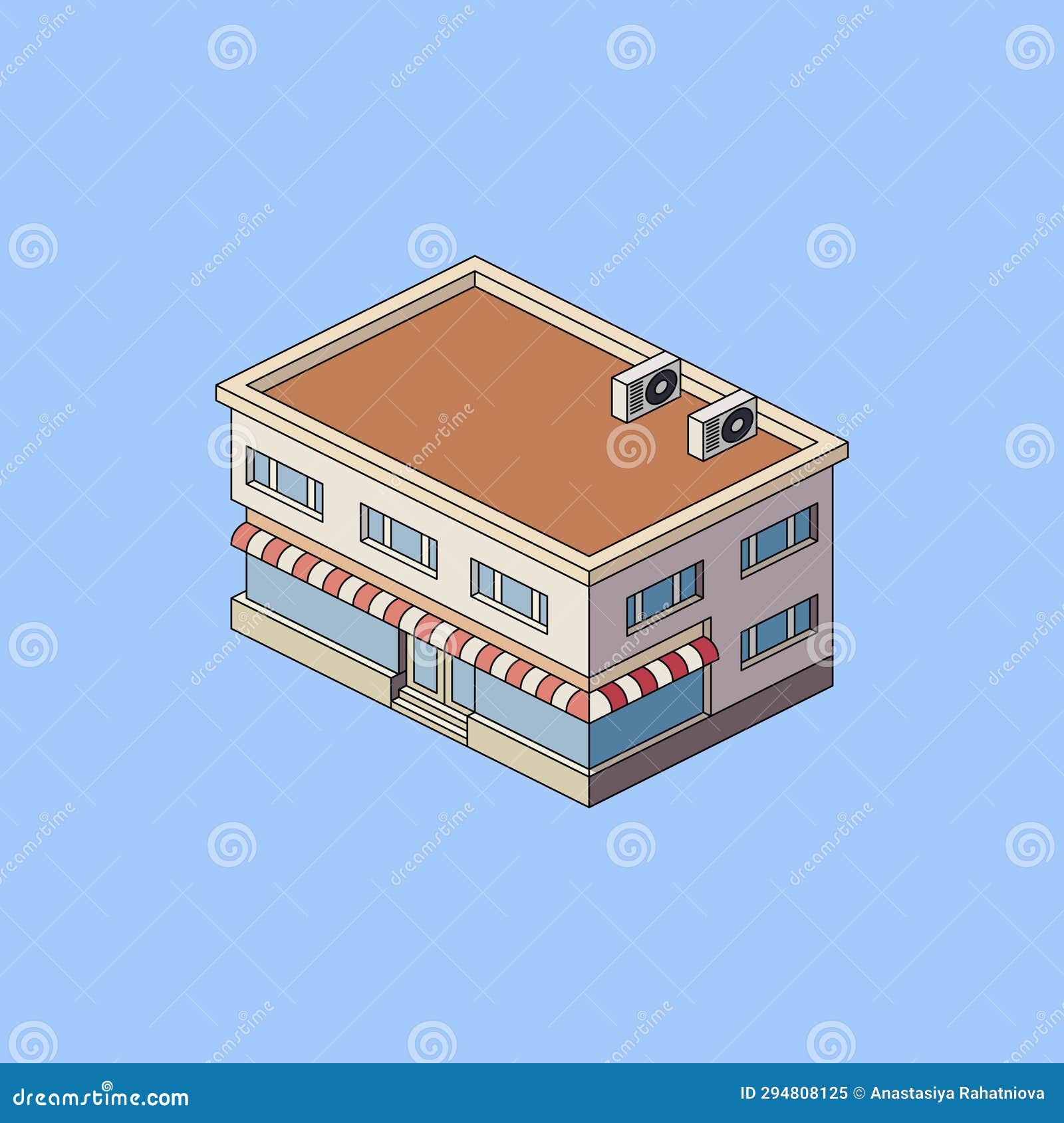 Isometric Building of a Shop. Vector Illustration Stock Vector ...