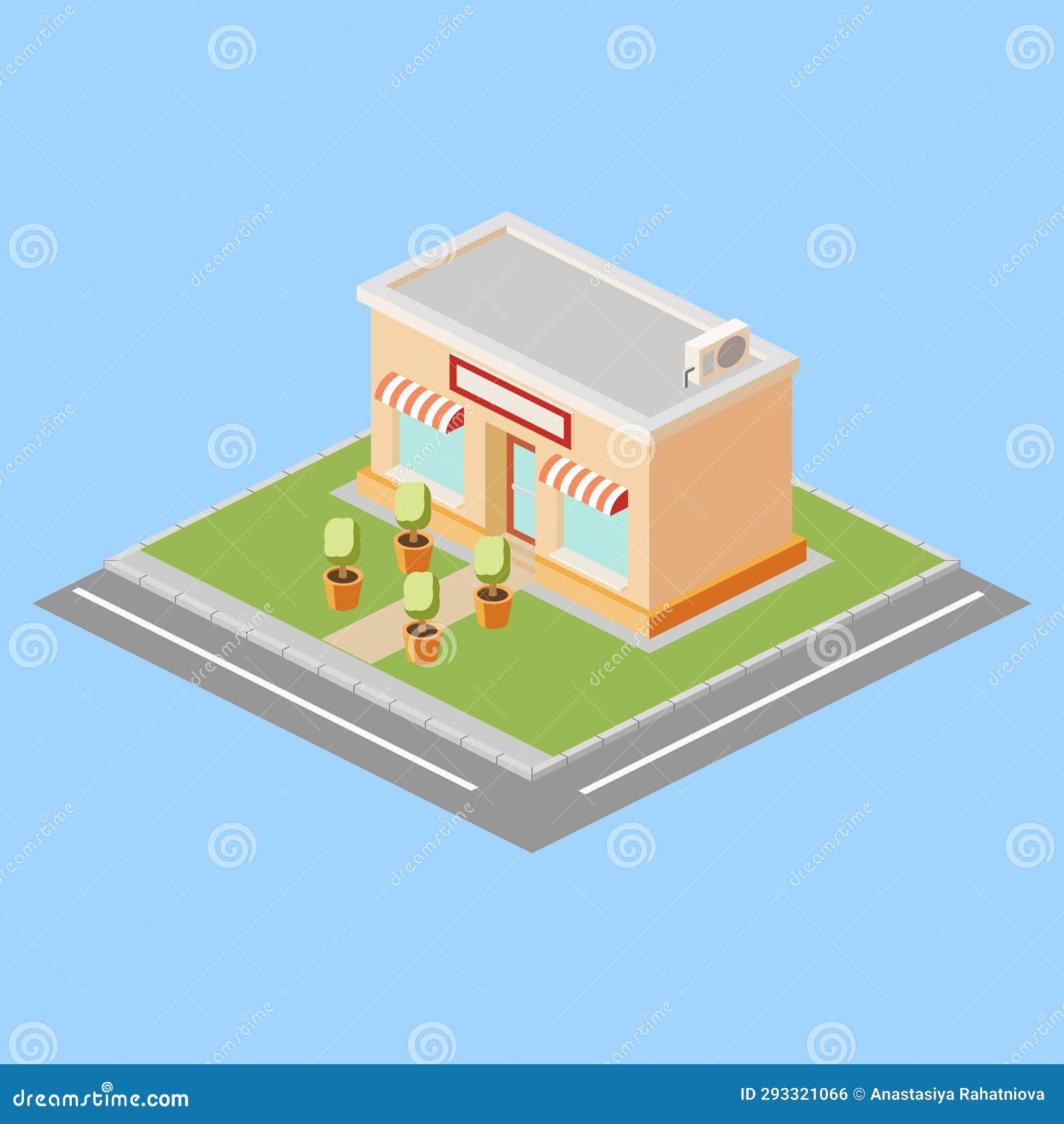 Isometric Building of a Shop. Vector Illustration Stock Vector ...