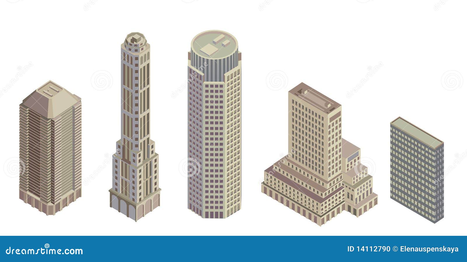 Isometric buildings stock vector. Illustration of modern - 14112790