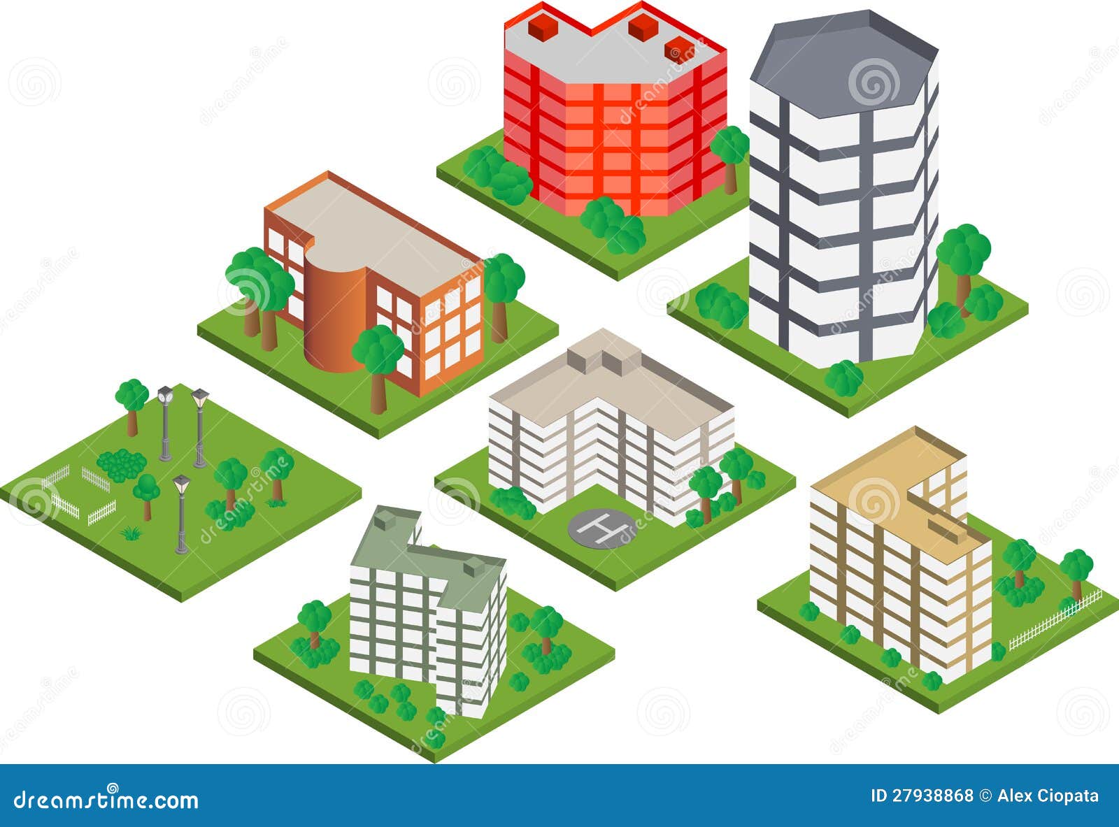 Isometric buildings stock vector. Illustration of block - 27938868