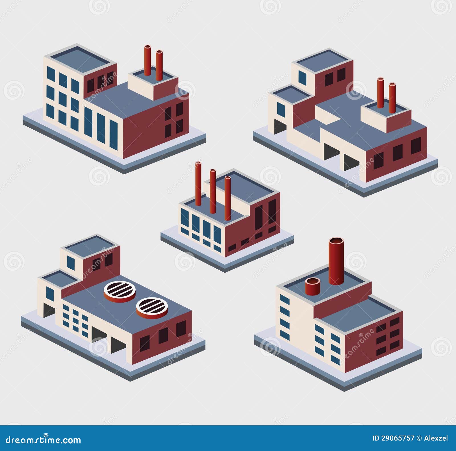 Isometric buildings stock vector. Illustration of scene - 29065757