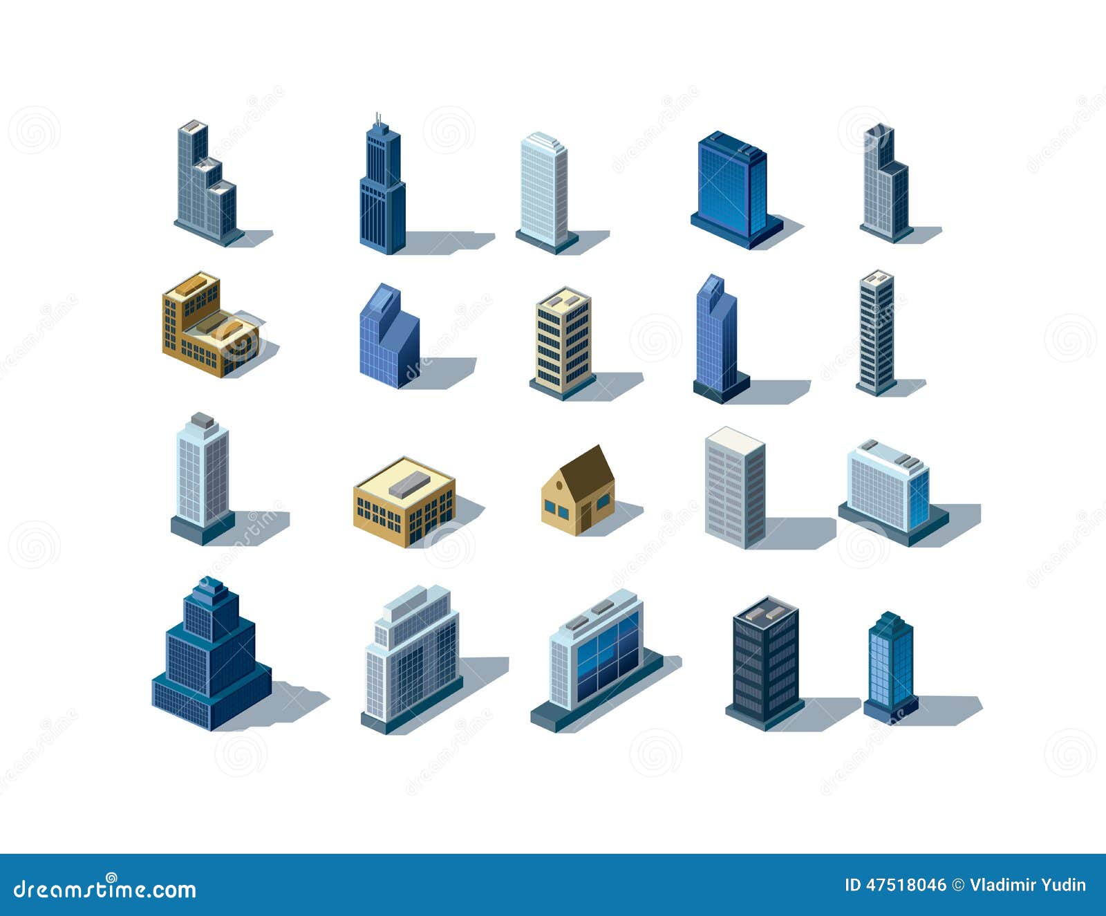 Isometric buildings stock vector. Illustration of capital - 47518046