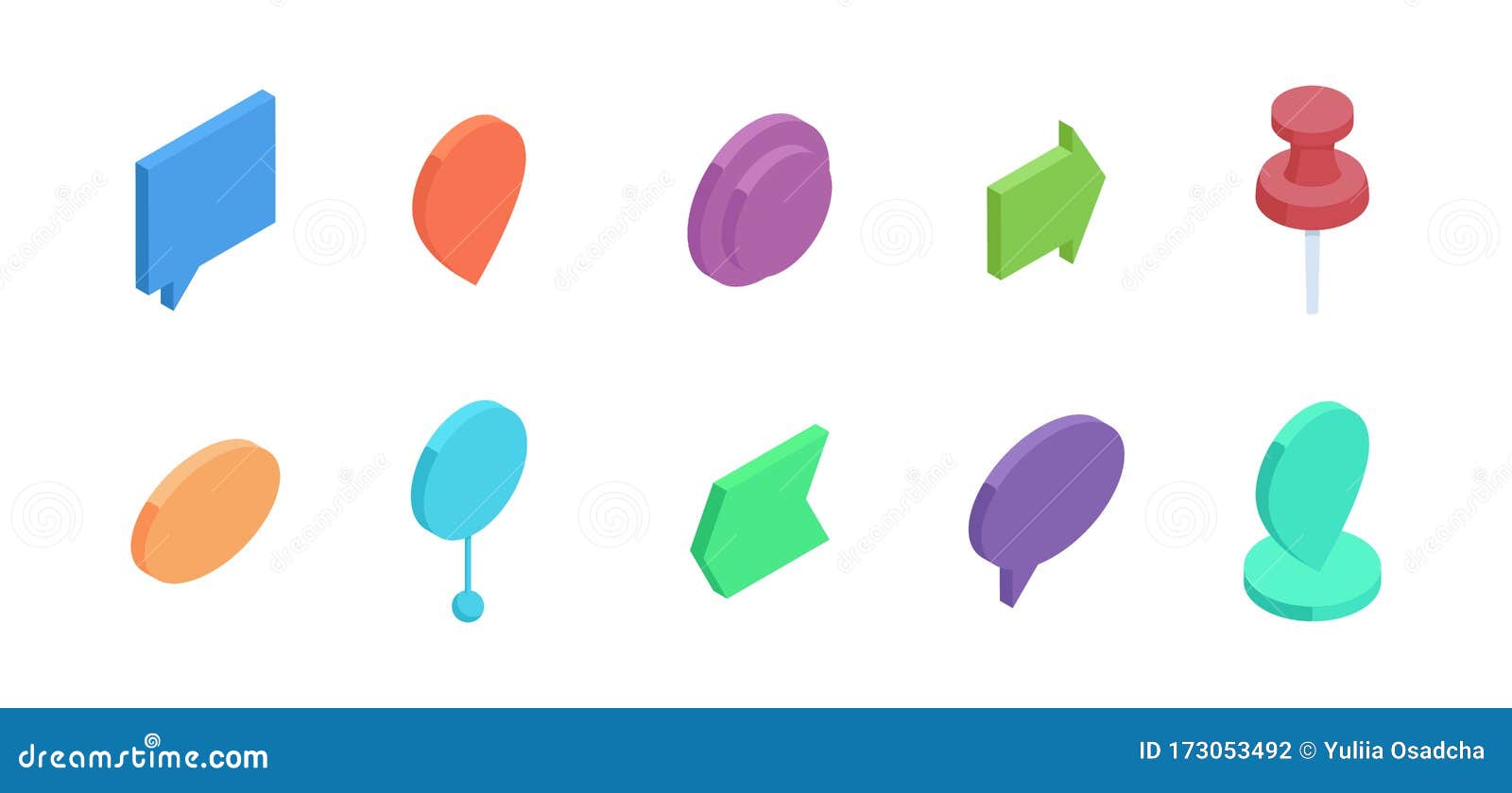 Isometric Bullet Point With Numbers Vector Illustration Set - Isolated ...