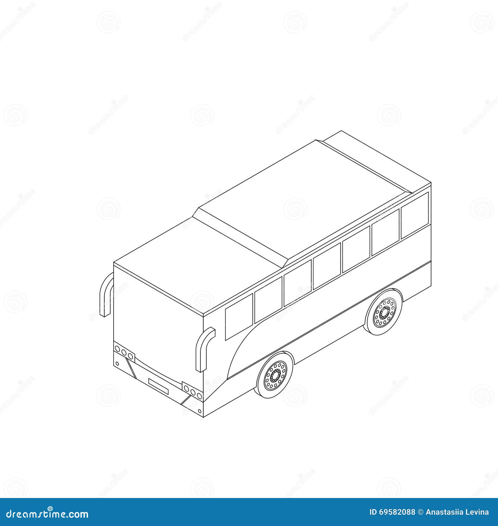 Isometric bus icon stock illustration. Illustration of transit - 69582088
