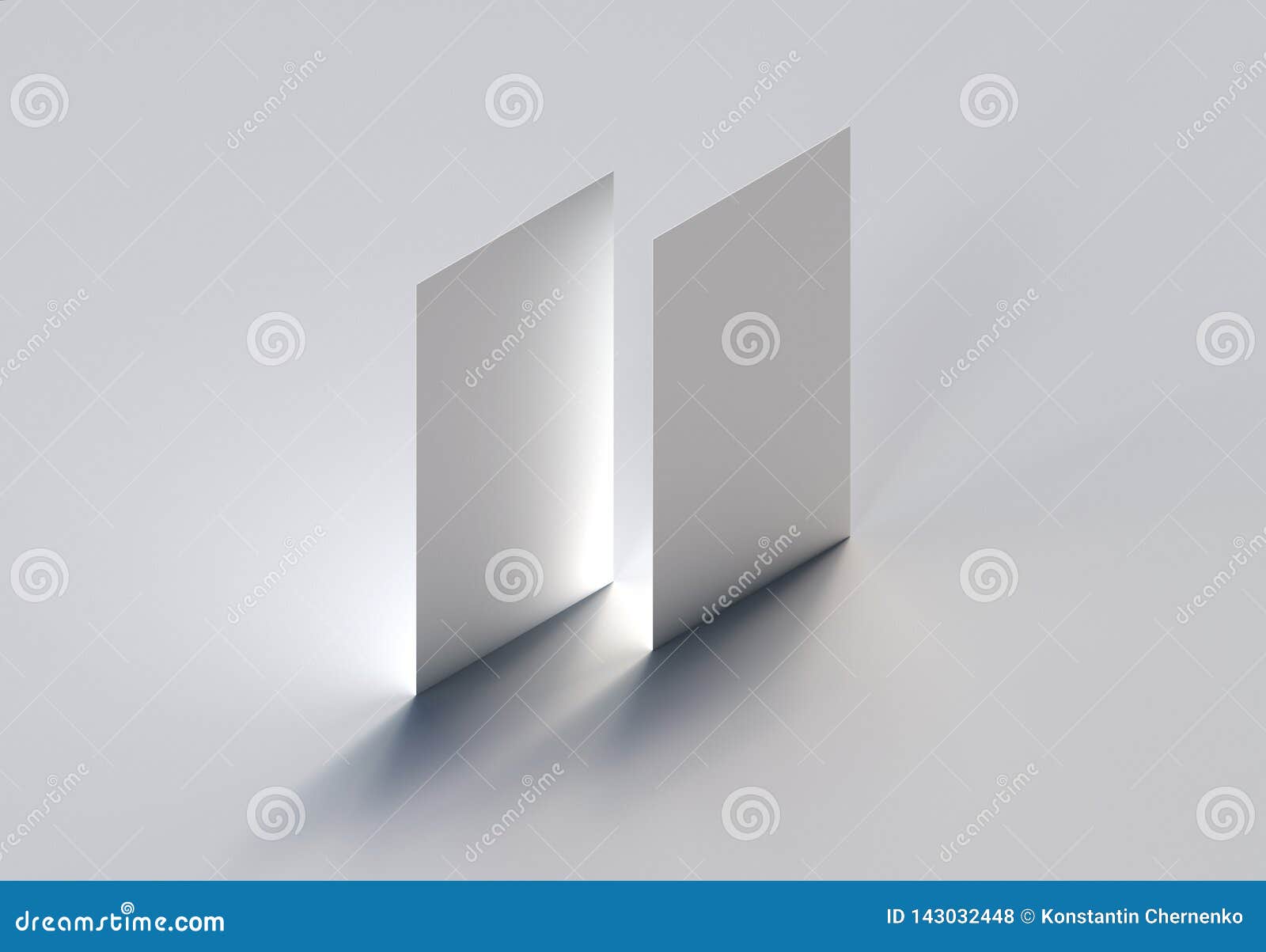 Isometric Business Cards Mockup. Stock Illustration - Illustration of ...