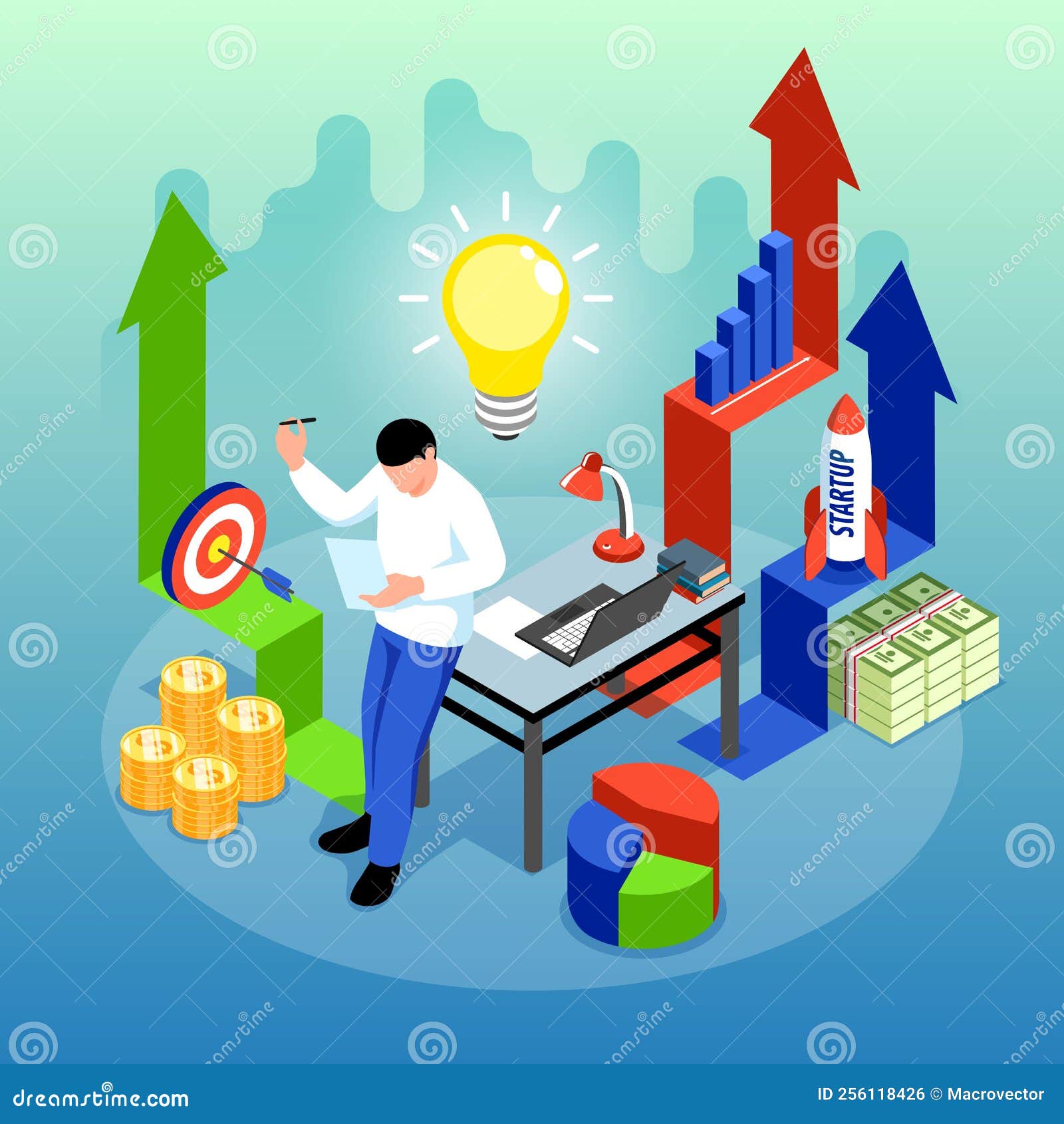 Isometric Business Growth Concept Stock Vector - Illustration of ...
