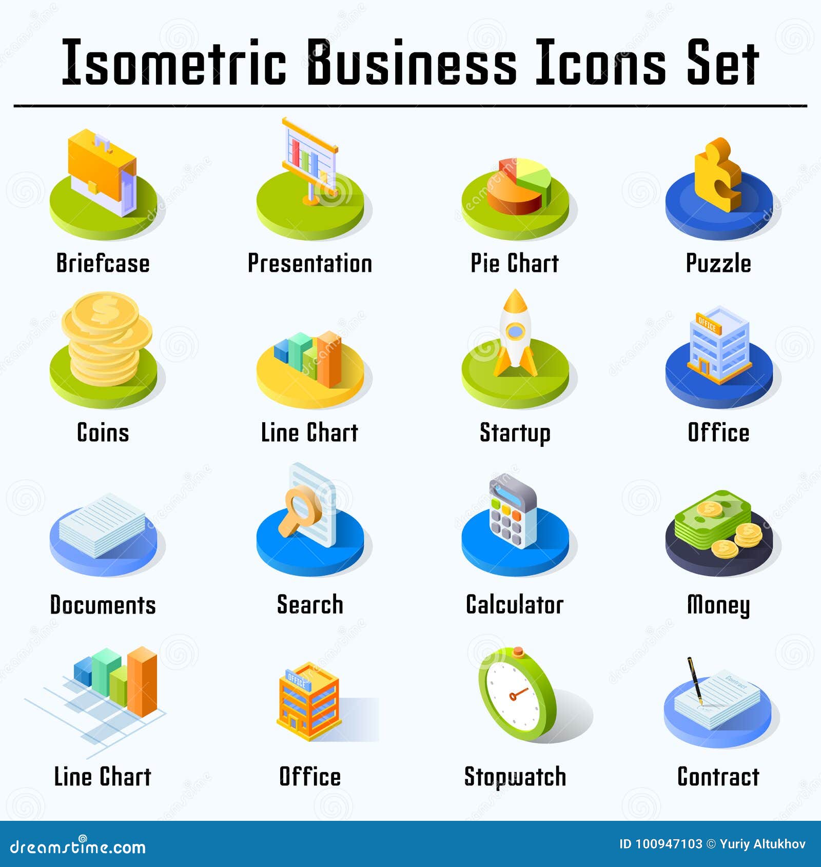 Isometric Business Icons Set. Stock Vector - Illustration of business ...