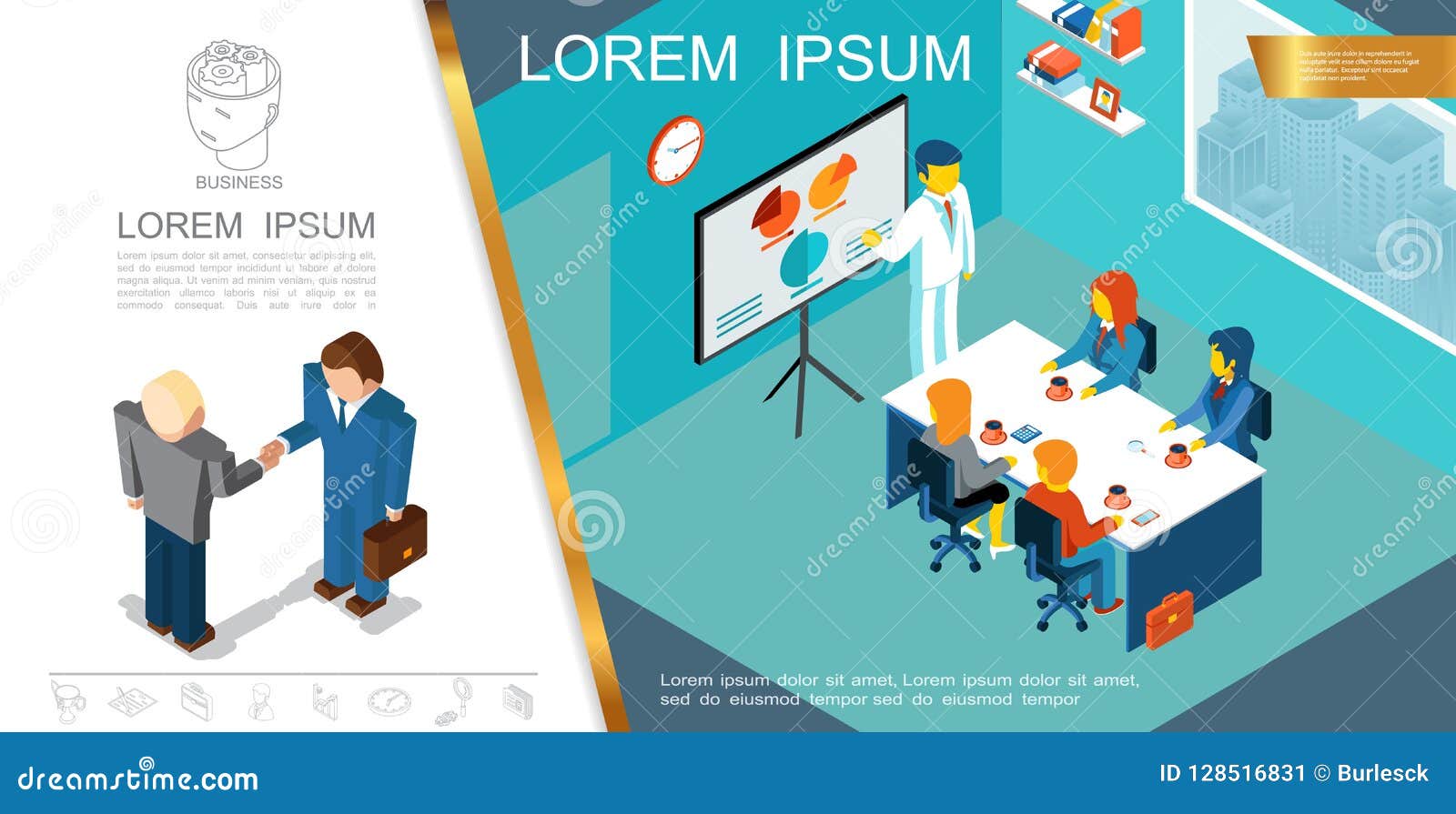 Isometric Business Management Concept Stock Vector - Illustration of ...