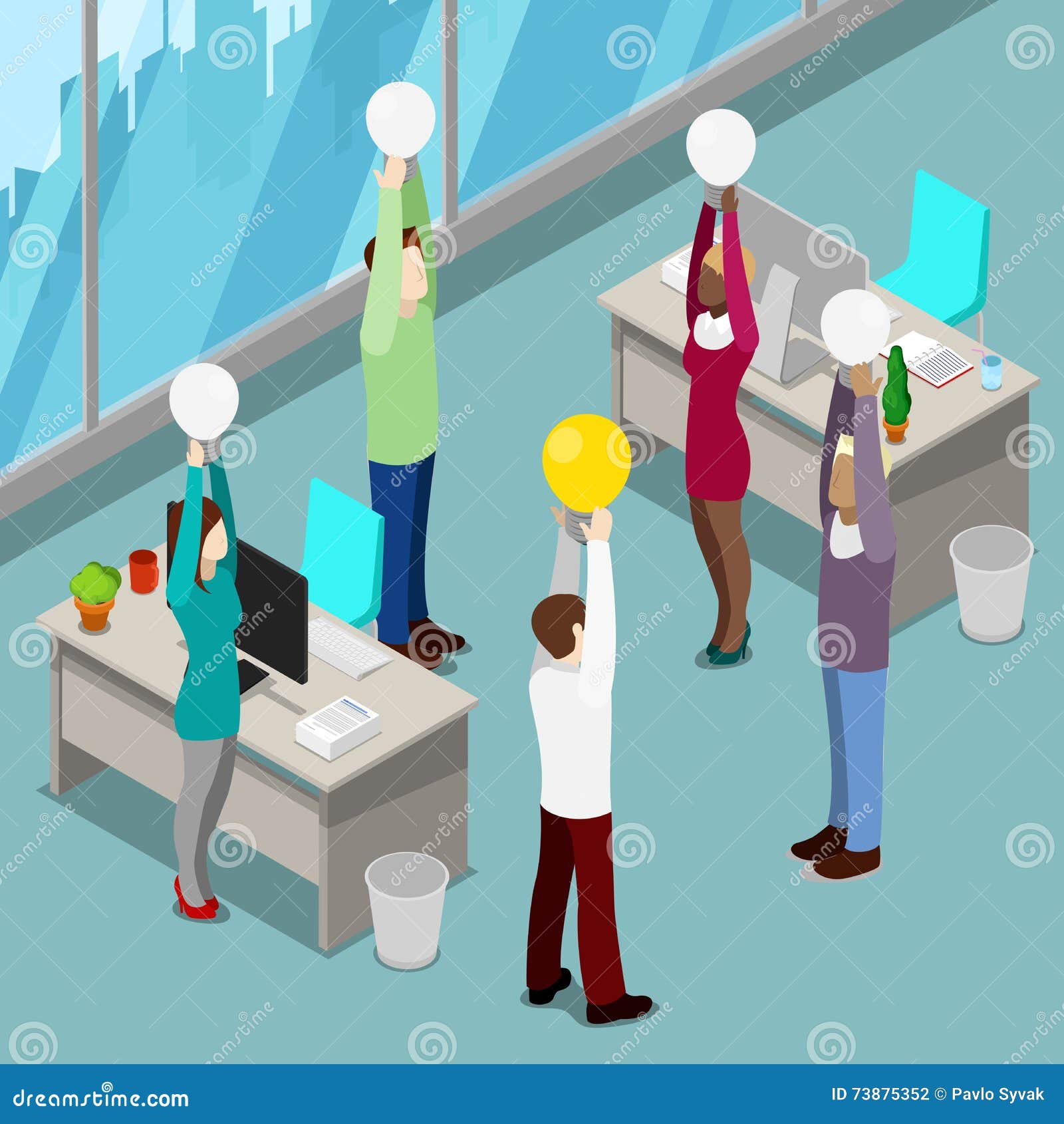 Isometric Business People. Office Workers Stock Vector - Illustration ...
