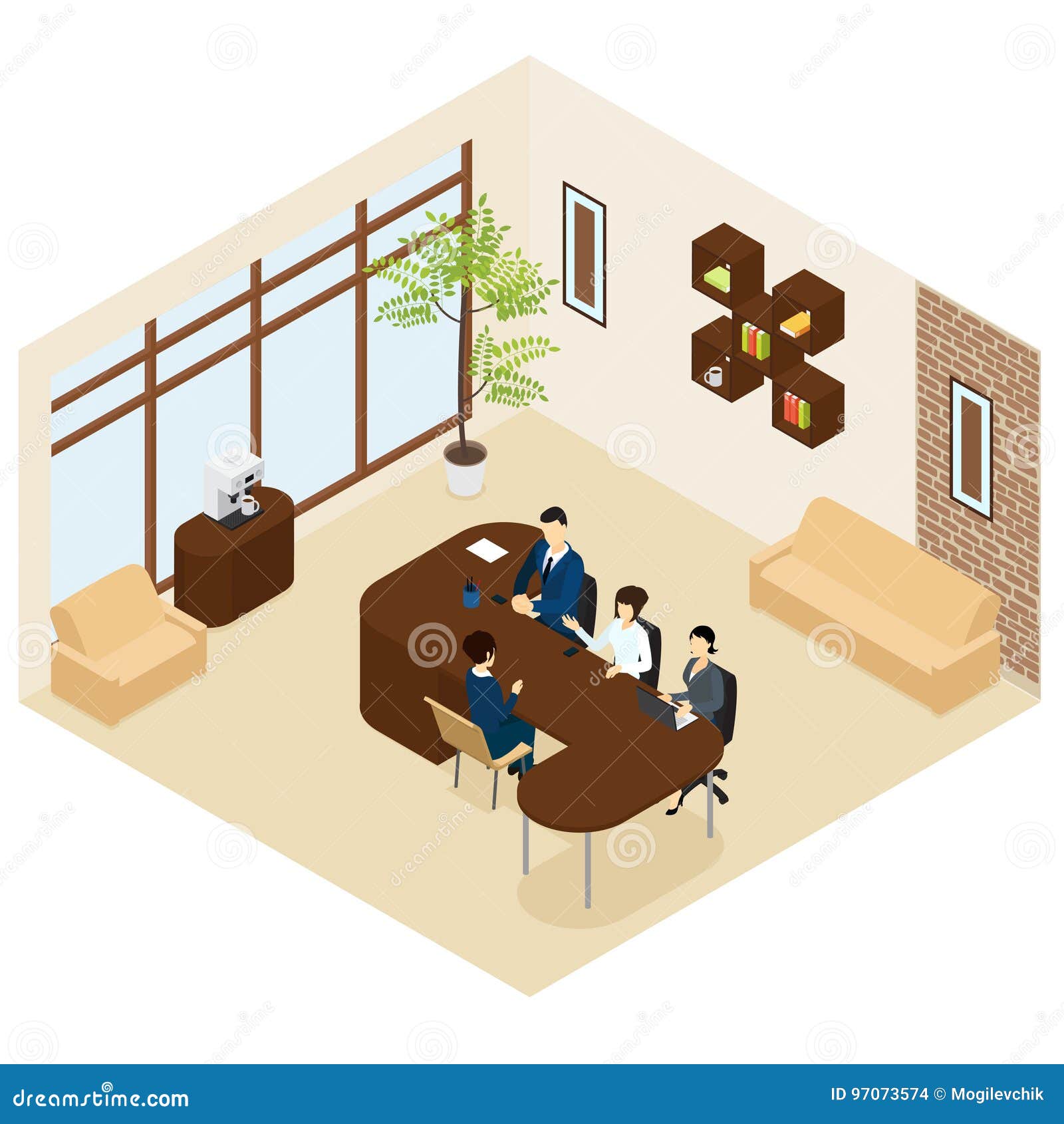 Isometric Business Recruitment Process Template Stock Vector ...