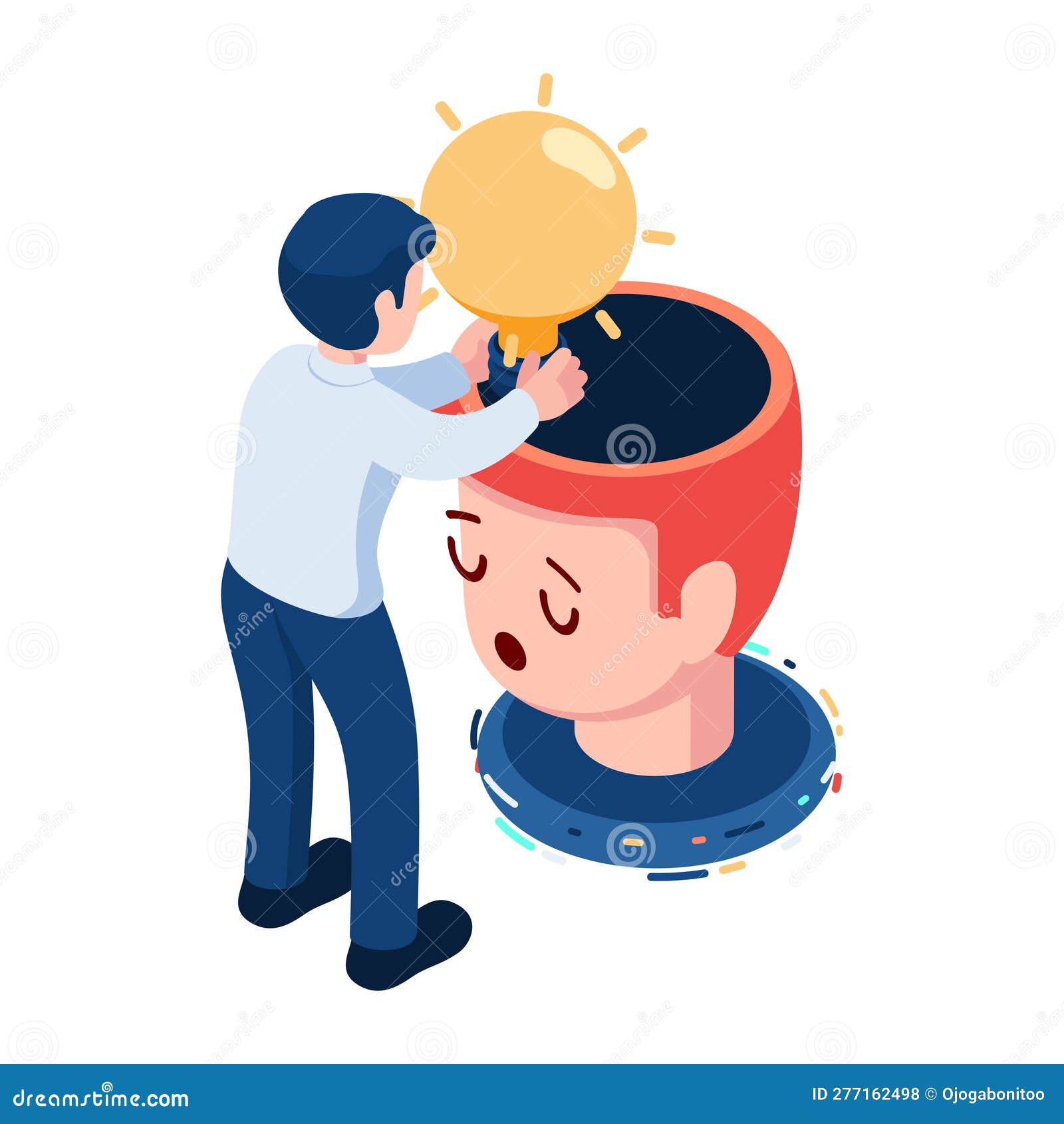 Businessman Putting Last Puzzle In Jigsaw. Successful Implementation Of ...