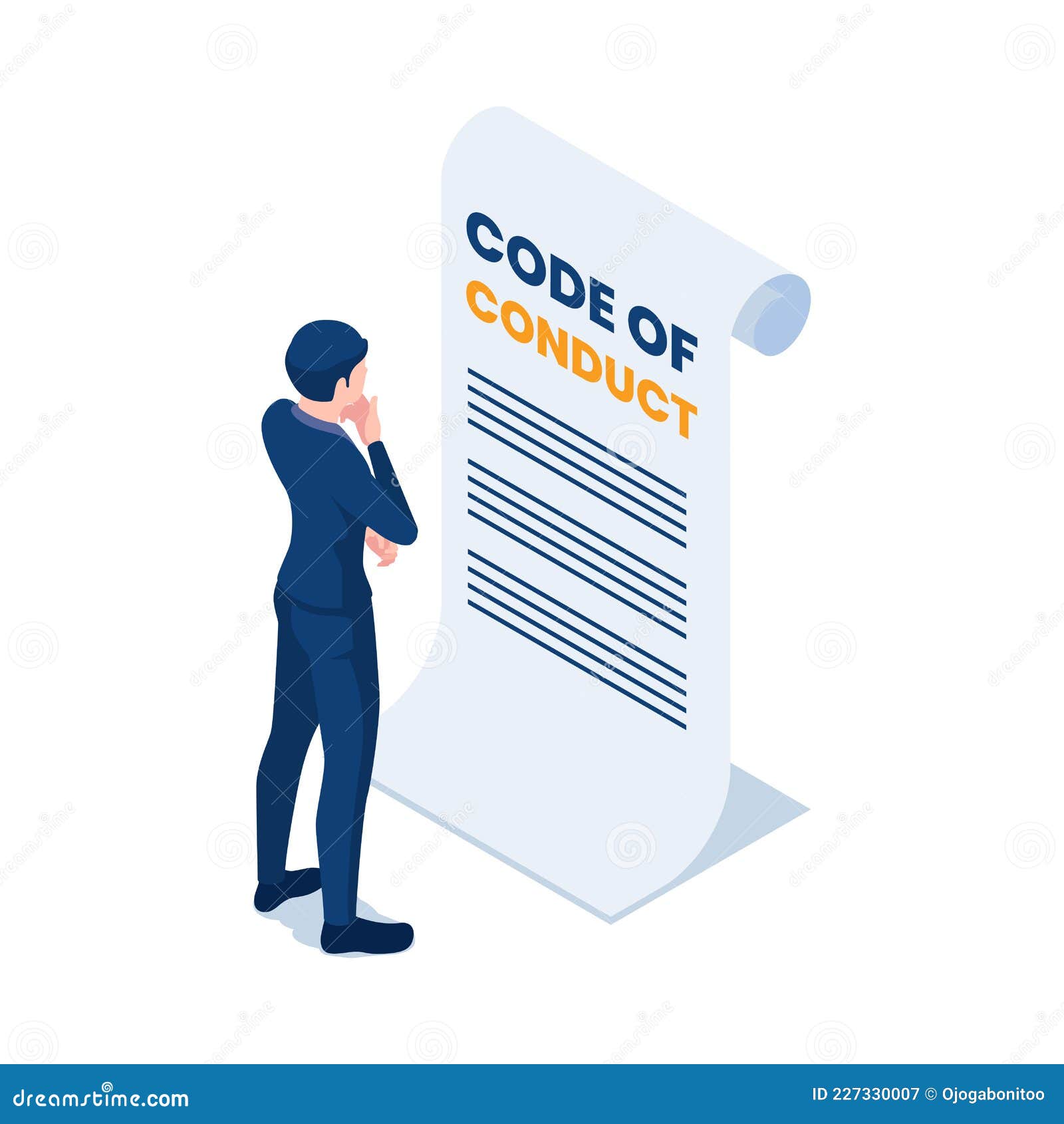 Code Of Conduct. Paper On Pillar. Concept Of Ethical Integrity Value ...