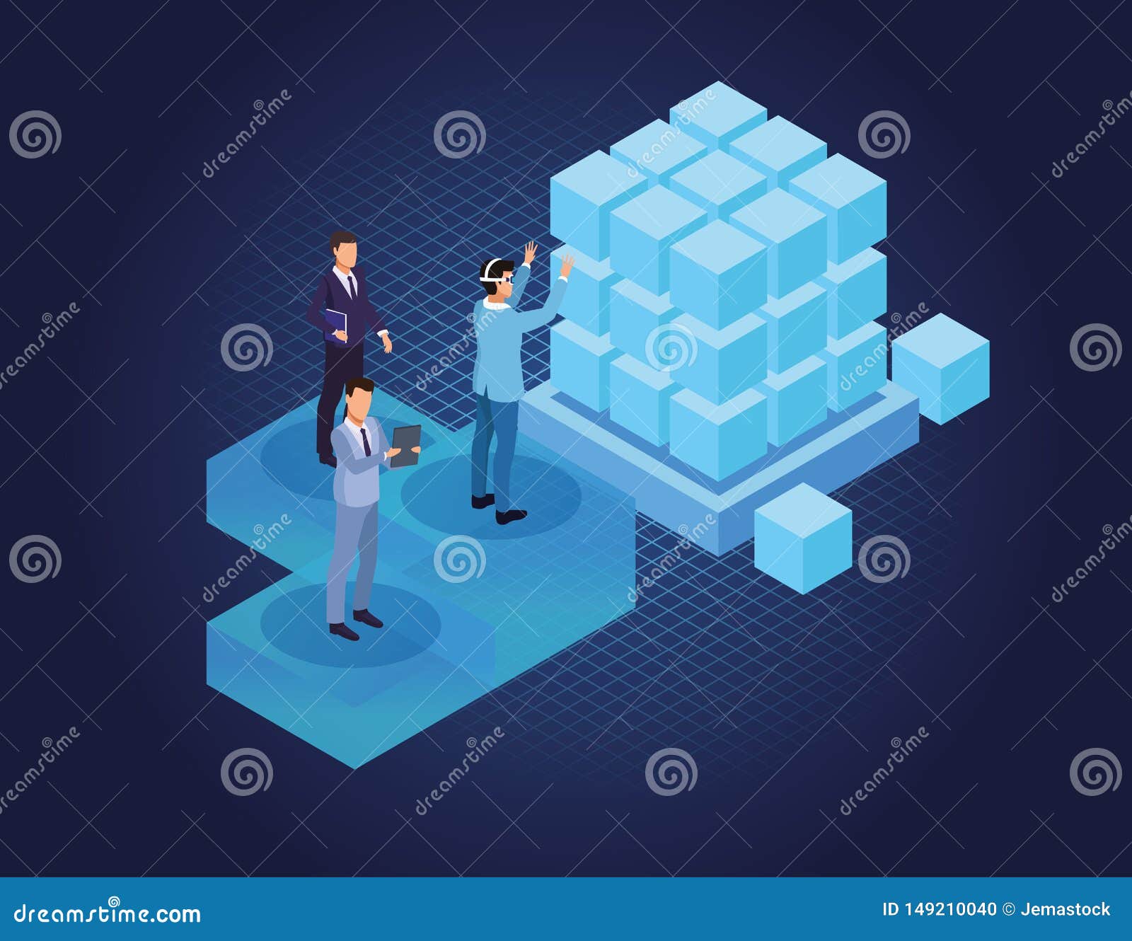 Isometric Businessmen and Technology Stock Vector - Illustration of ...