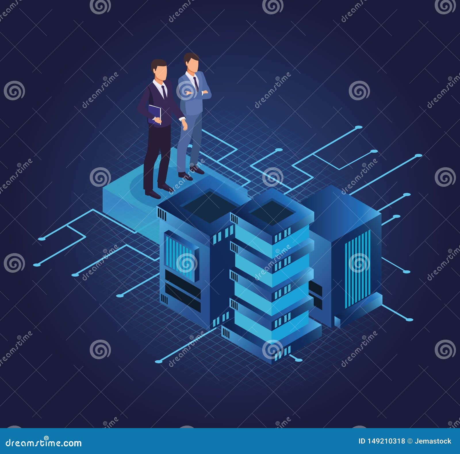 Isometric Businessmen and Technology Stock Vector - Illustration of ...