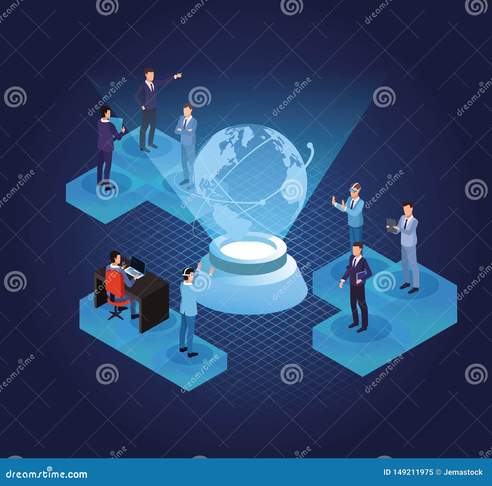Isometric Businessmen and Technology Stock Vector - Illustration of ...