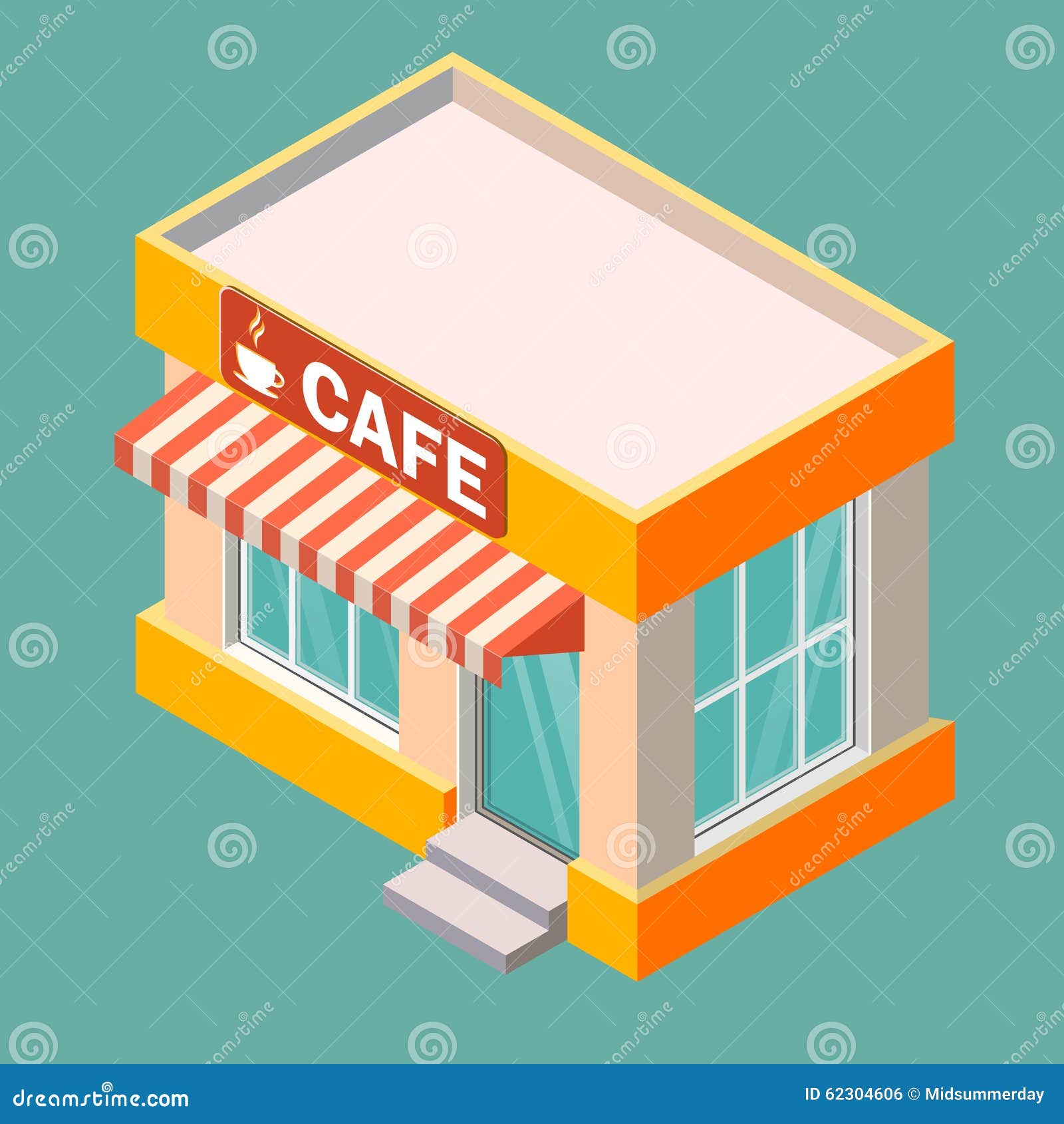 Isometric Cafe Equipment. Cafeteria Or Restaurant Furniture, Bakery ...