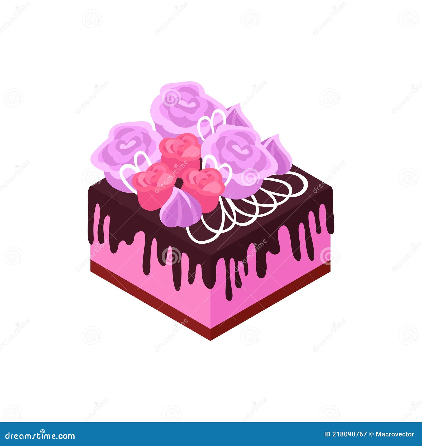 Isometric Cake Illustrated Cartoon Vector | CartoonDealer.com #342821705