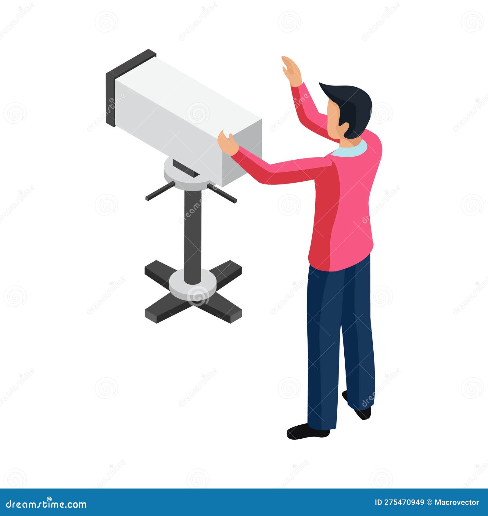 Isometric Cameraman Illustration Stock Vector - Illustration of studio ...