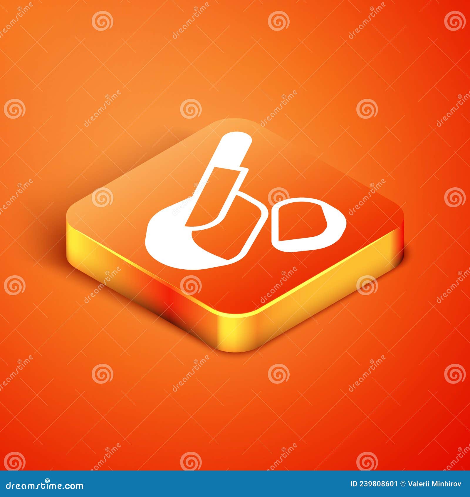 Isometric Canadian Peameal Bacon Icon Isolated on Orange Background ...