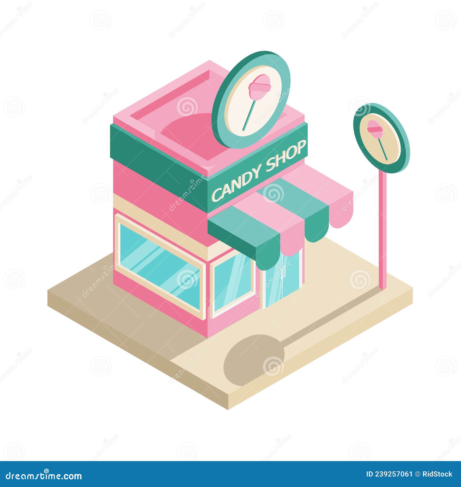 Isometric Candy Shop Flat Design Stock Vector - Illustration of ...