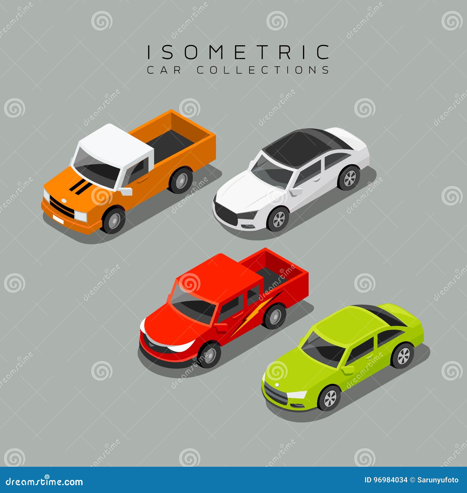 Isometric car collections stock vector. Illustration of isolated - 96984034