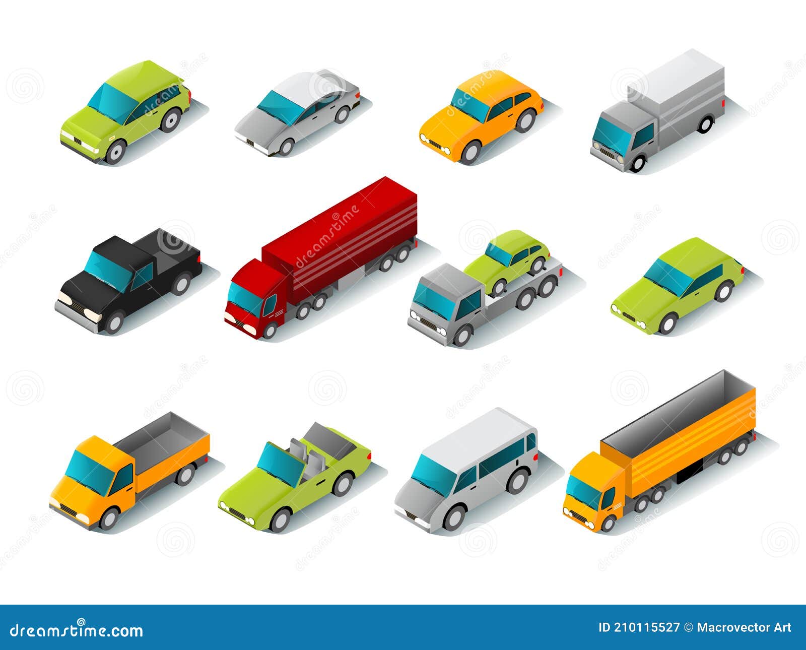 Isometric Car Icons Set stock vector. Illustration of icons - 210115527