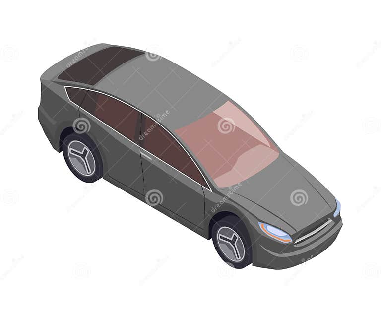 Isometric Car Illustration stock illustration. Illustration of fast ...