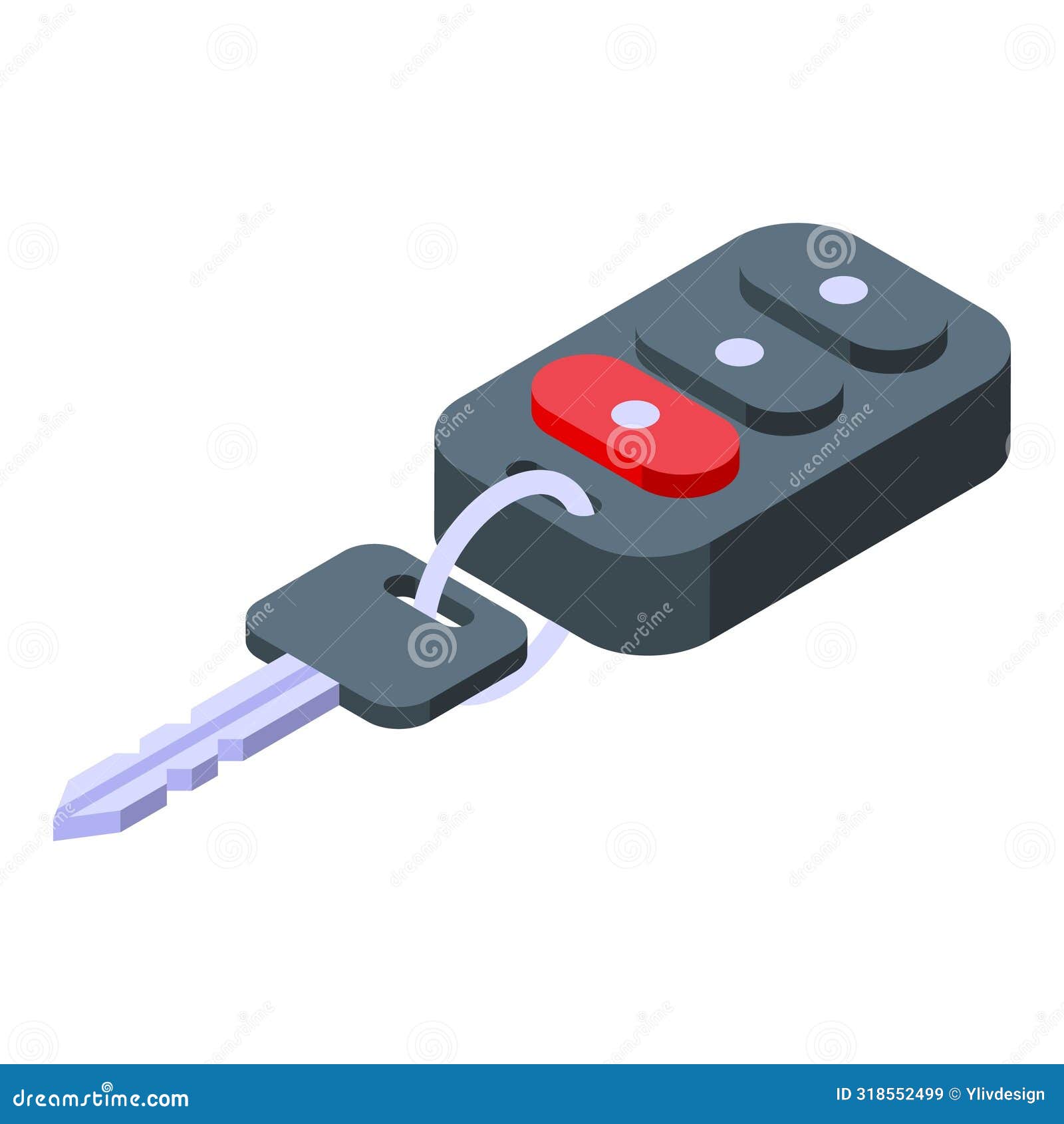 Isometric Car Key Remote Illustration Stock Illustration - Illustration ...