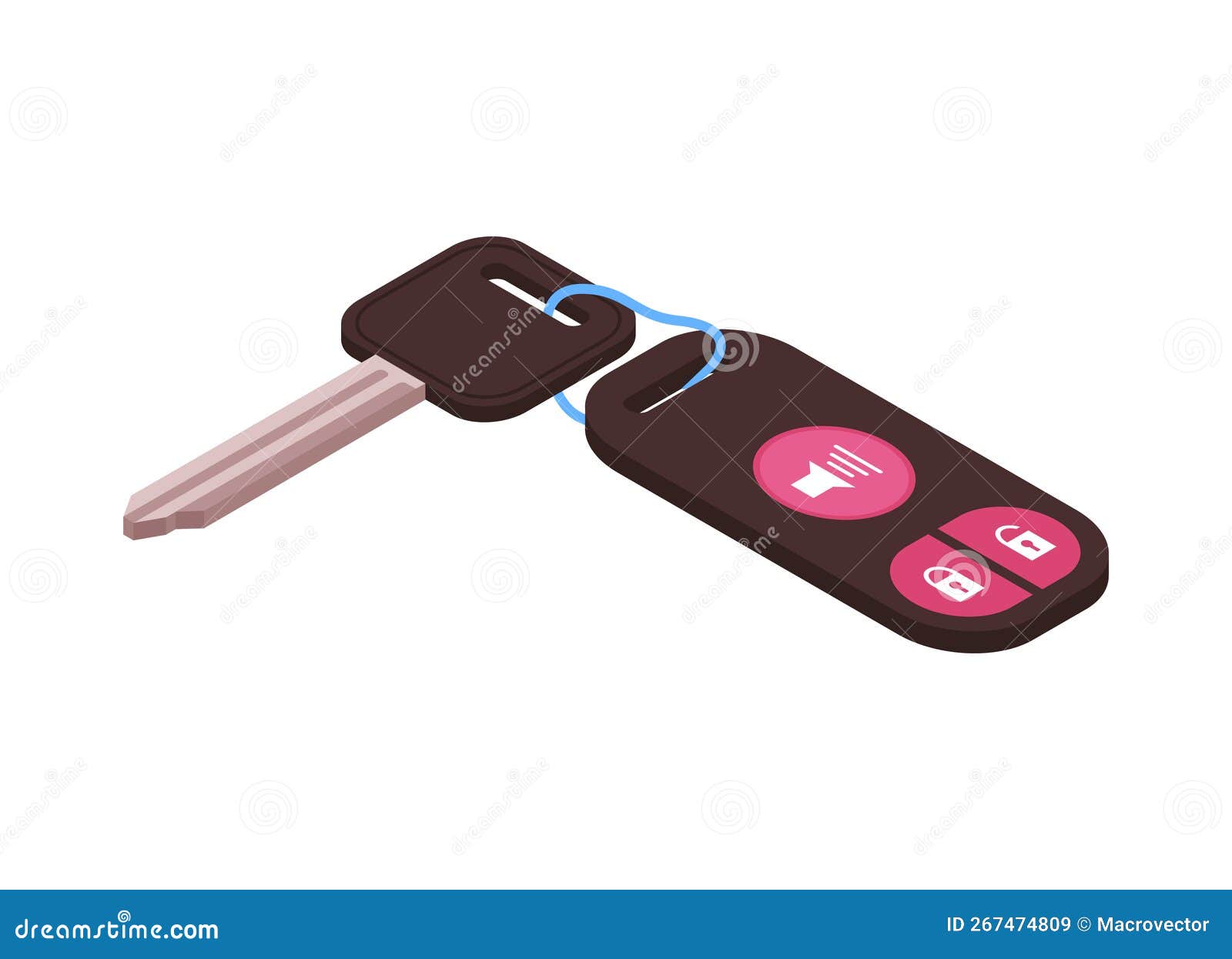 Isometric Car Key stock vector. Illustration of shop - 267474809