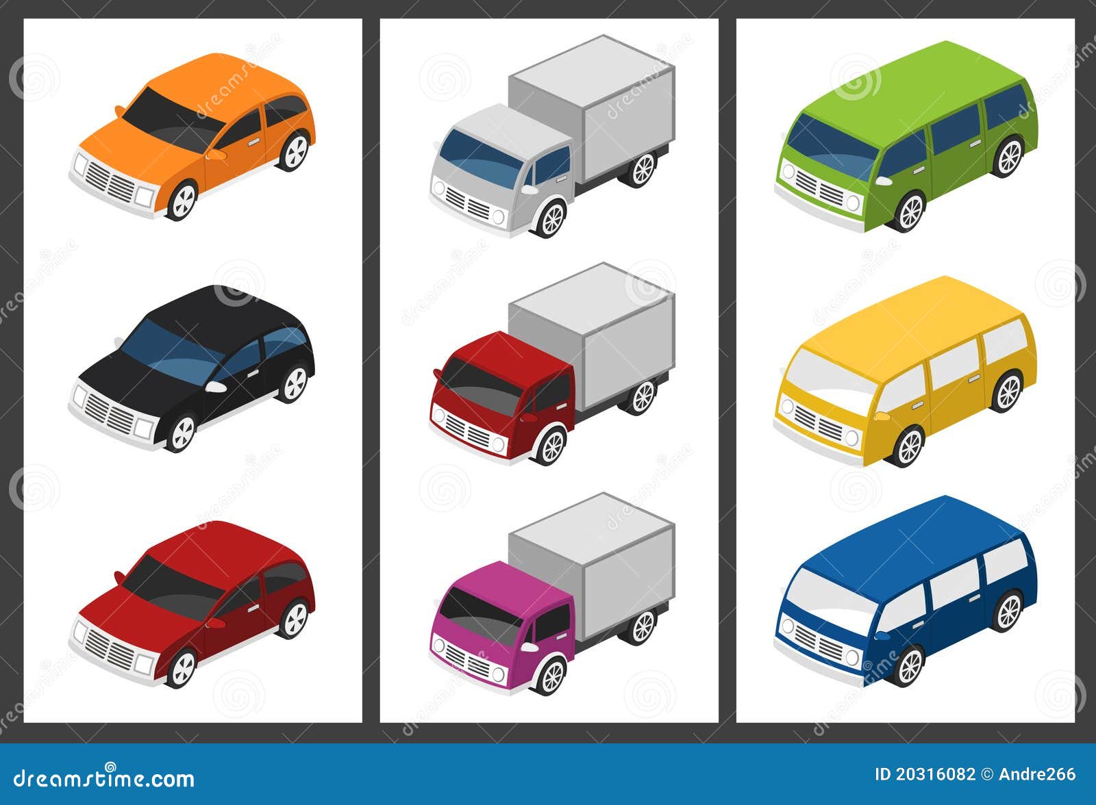 Isometric car set stock vector. Illustration of isometric - 20316082