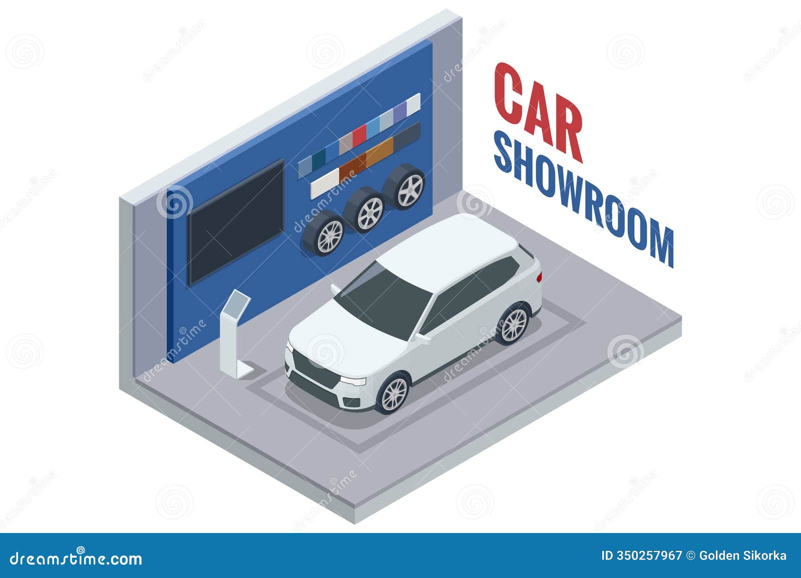 Isometric Car Showroom Flowchart Cartoon Vector | CartoonDealer.com ...