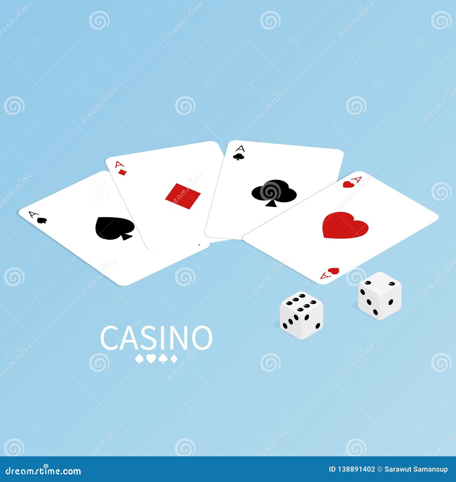 Isometric Card & Dice Simple Vector Stock Vector - Illustration of ...