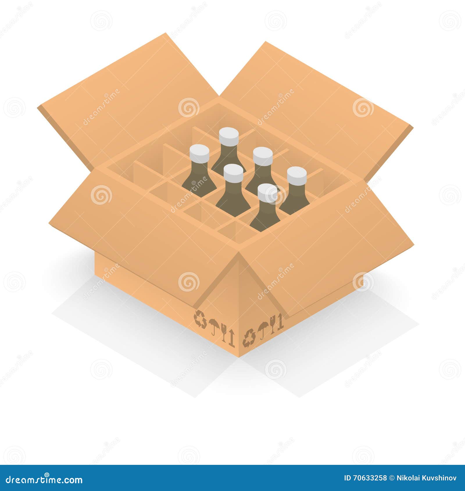 Isometric Cardboard Boxes Set For Delivery And Storage. Isolated Carton ...